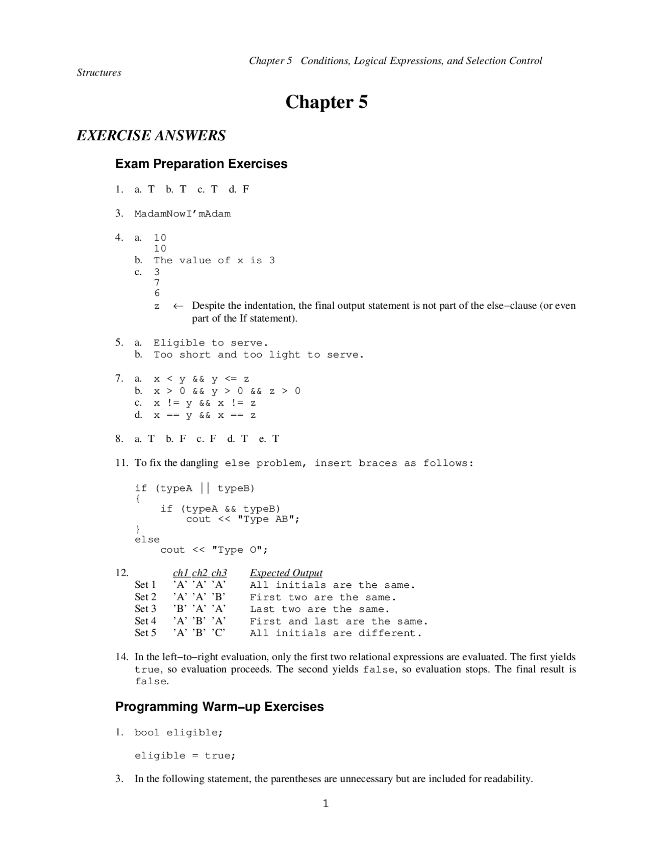 Conditions, Logical Expressions, and Selection Control | CPE 112 - Docsity