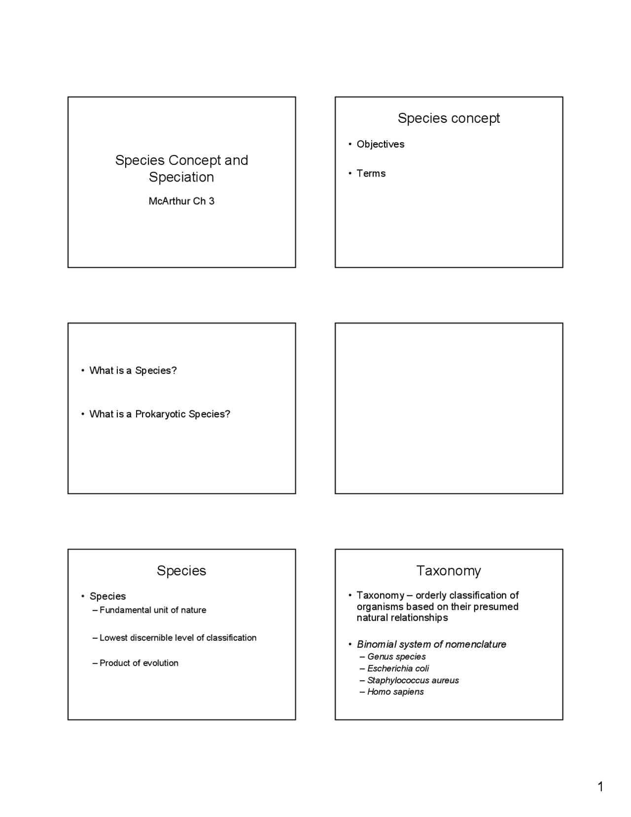 Species Concept And Speciation Notes Micr 1113 Docsity