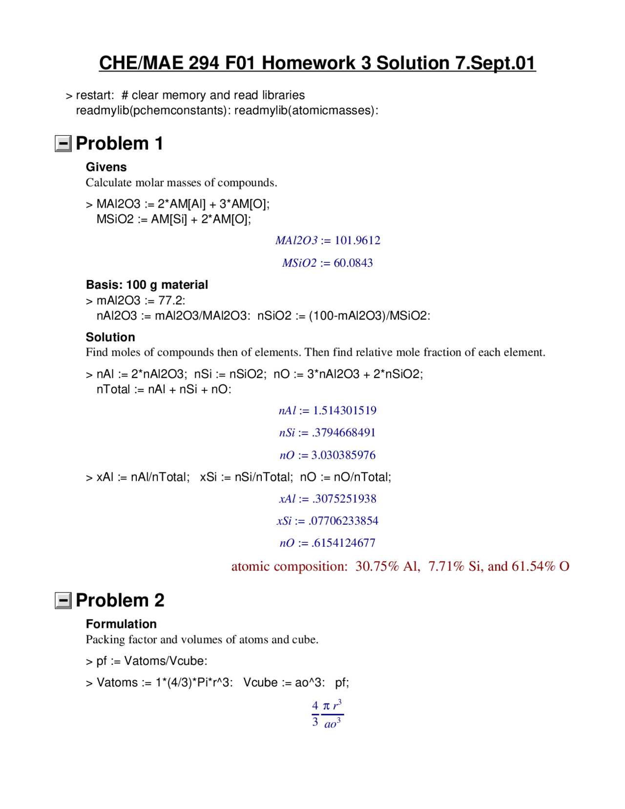 Homework 3 5 Solved Problems On Properties Of Materials Che 294