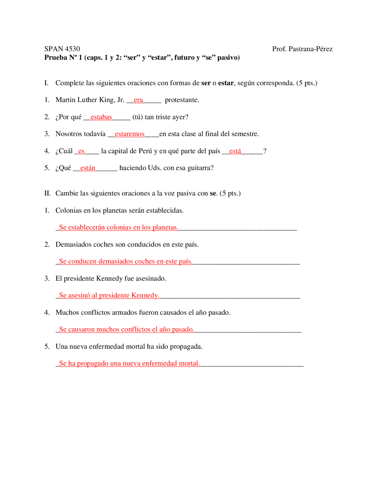 5 Questions on Quiz 1 - Advanced Spanish Conversation | SPAN 4530 ...