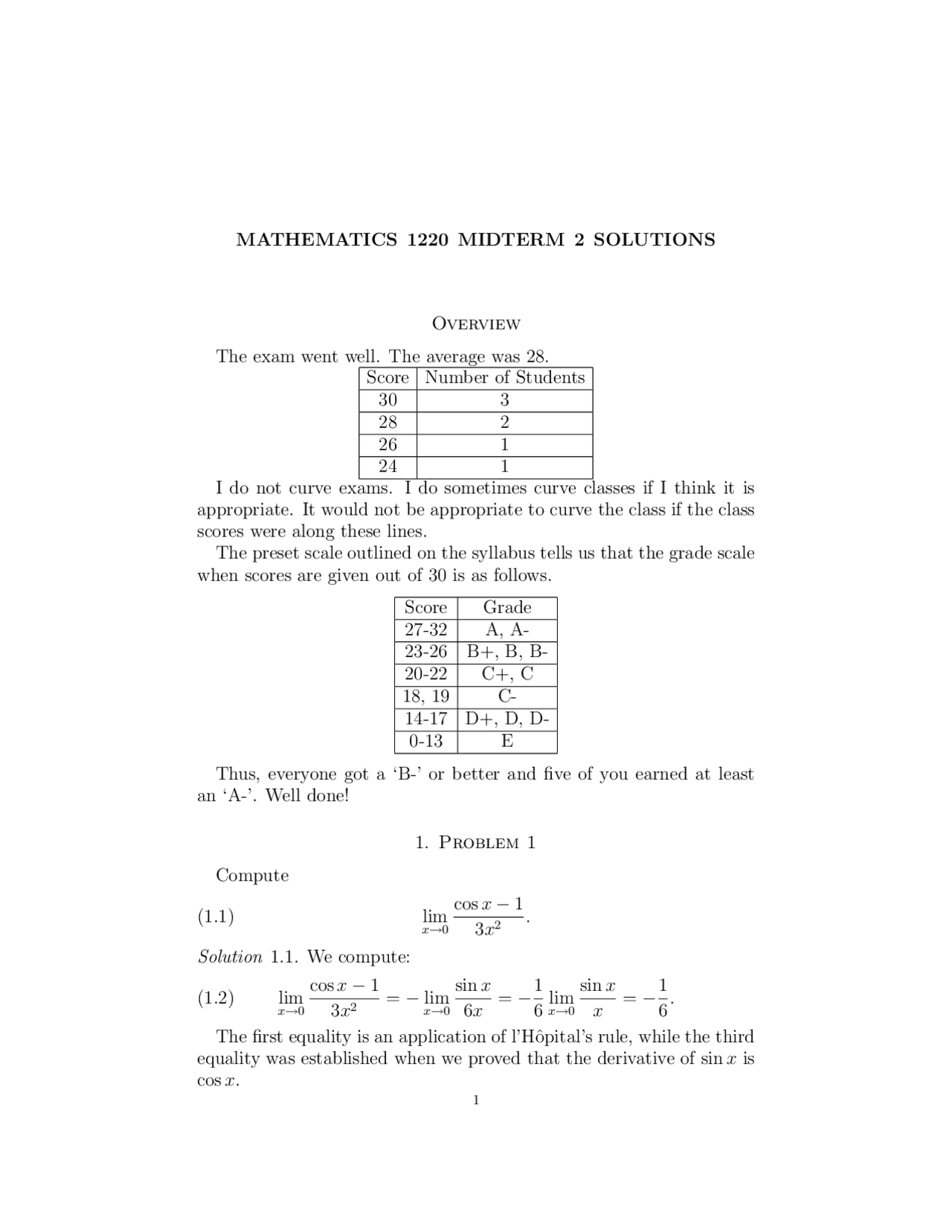 Solved Midterm Exam 2 - Calculus II | MATH 1220 - Docsity
