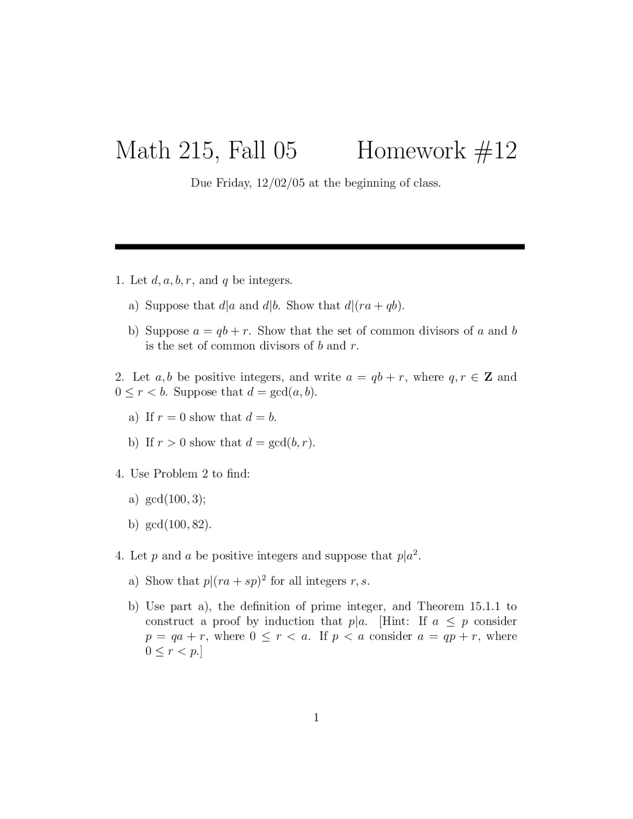 4 Questions On Introduction To Advanced Mathematics Homework 12 Math 215 Assignments