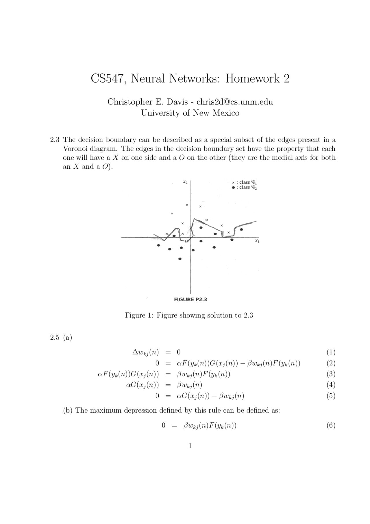 Neural Networks Practice Homework 2 Cs 547 Docsity