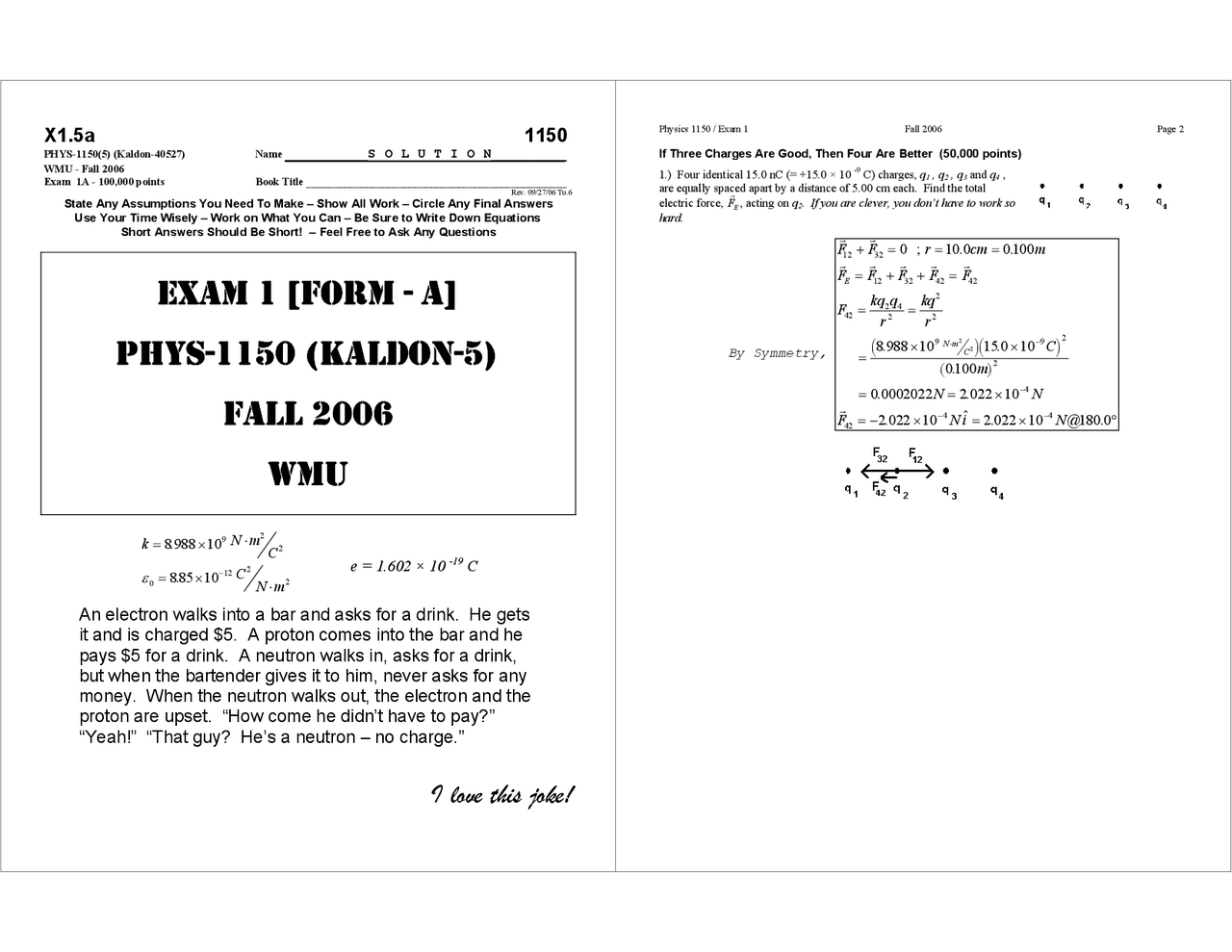 Electronics Circuits Of General Physics Ii Exam 1 Phys 1150 Docsity