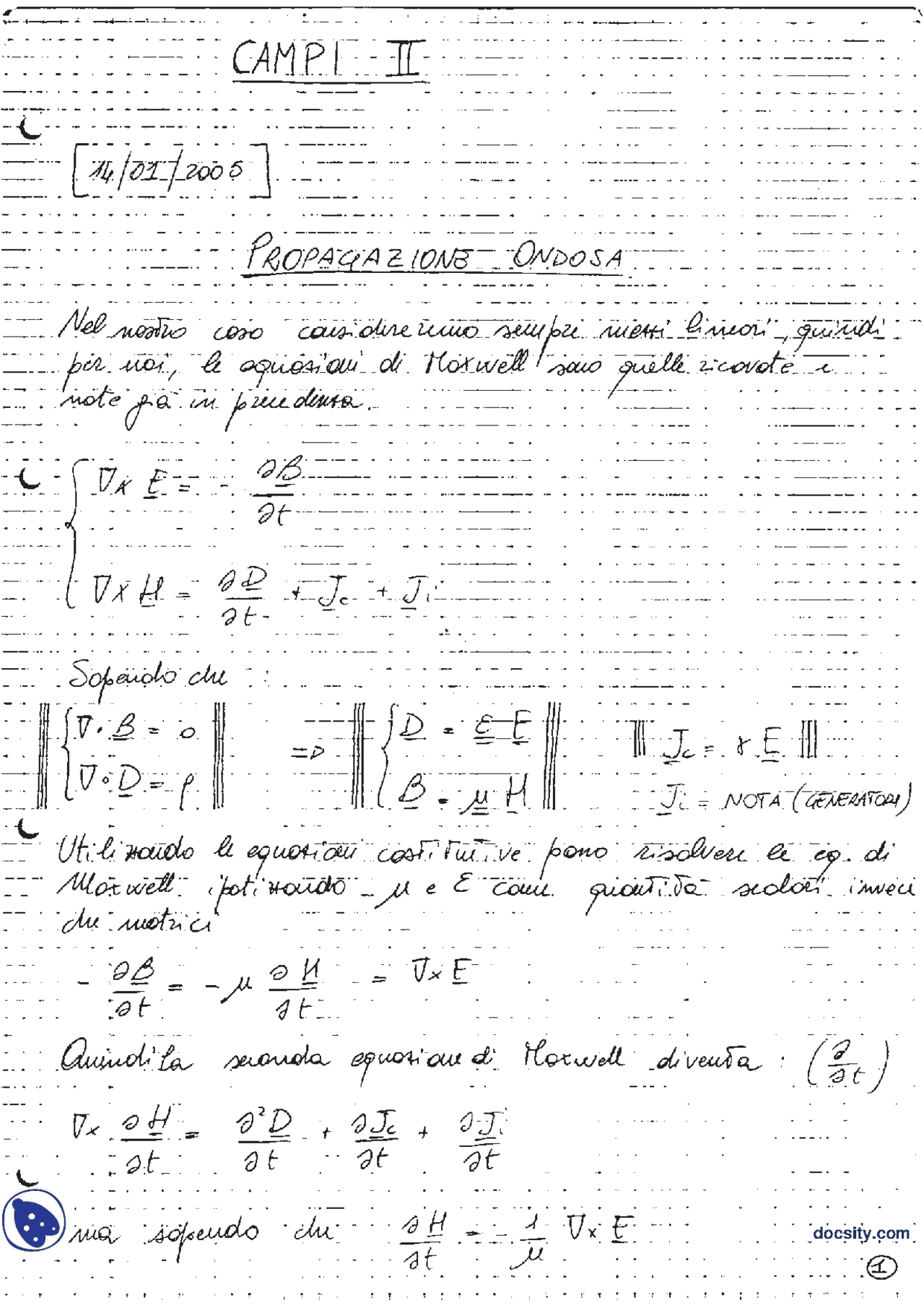 Appunti Di Campi Elettromagnetici 2 Parte 1 Docsity