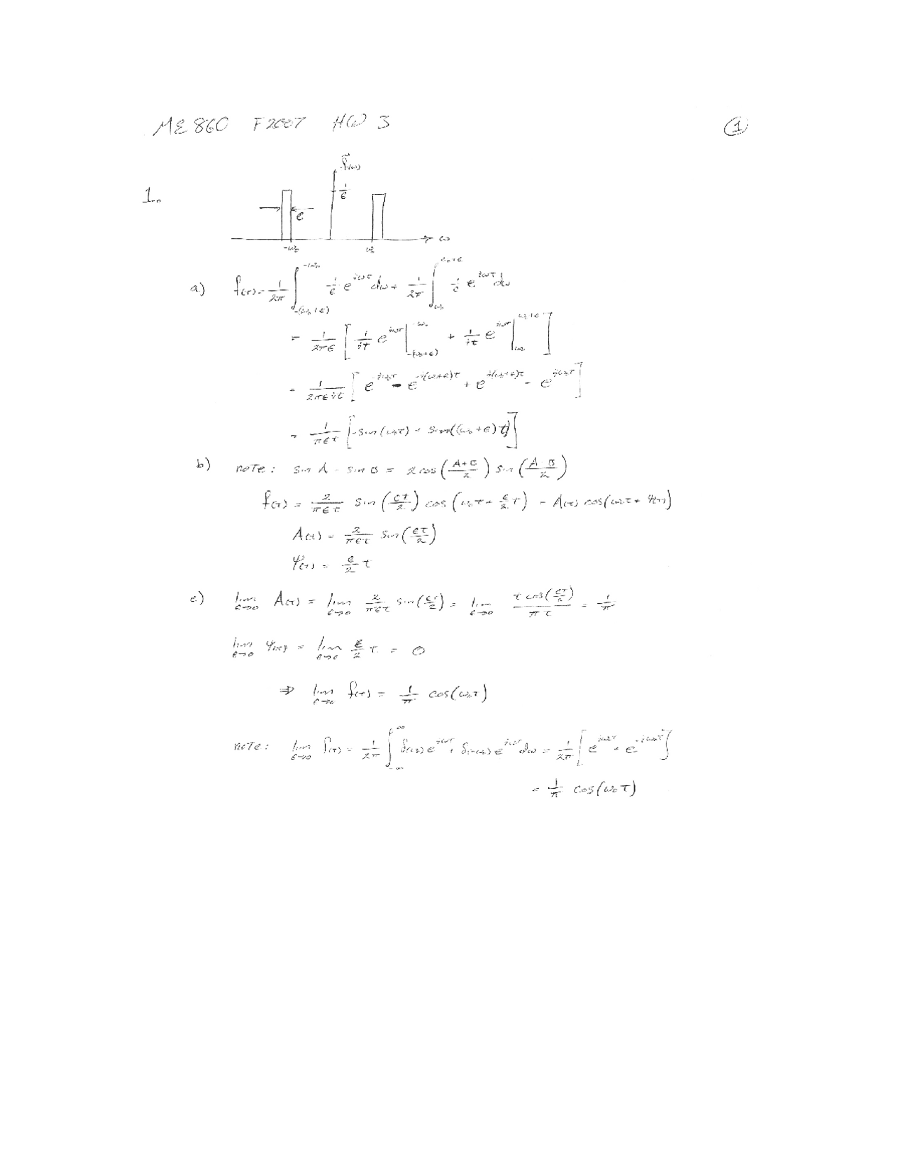 Homework 3 Practice Problems On Theory Of Vibrations Me 860 Docsity