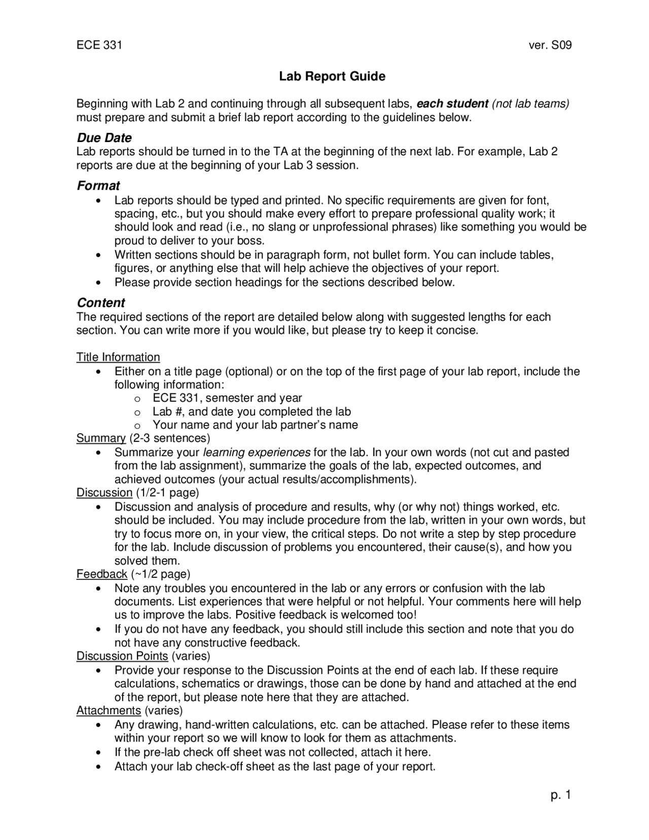 Lab 2 Report Guide Microprocessors And Digital System Ece 331 Docsity