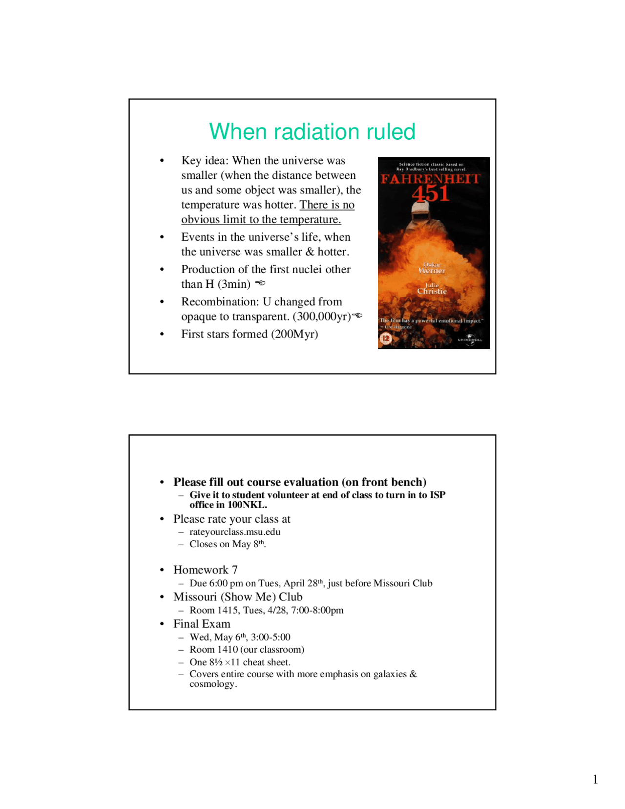 When Radiation Ruled Lecture Slides Isp 205 Docsity