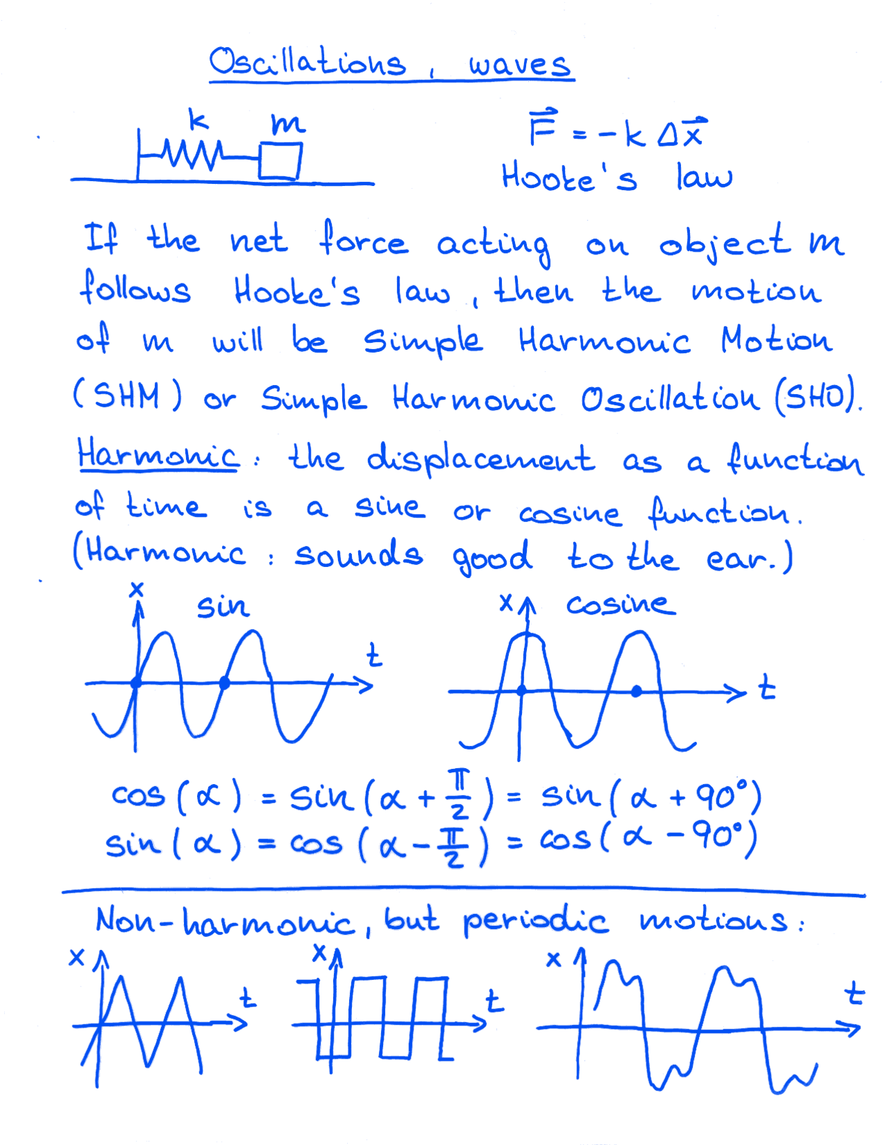 Handwritten Notes On Oscillation Waves Phy 231 Docsity