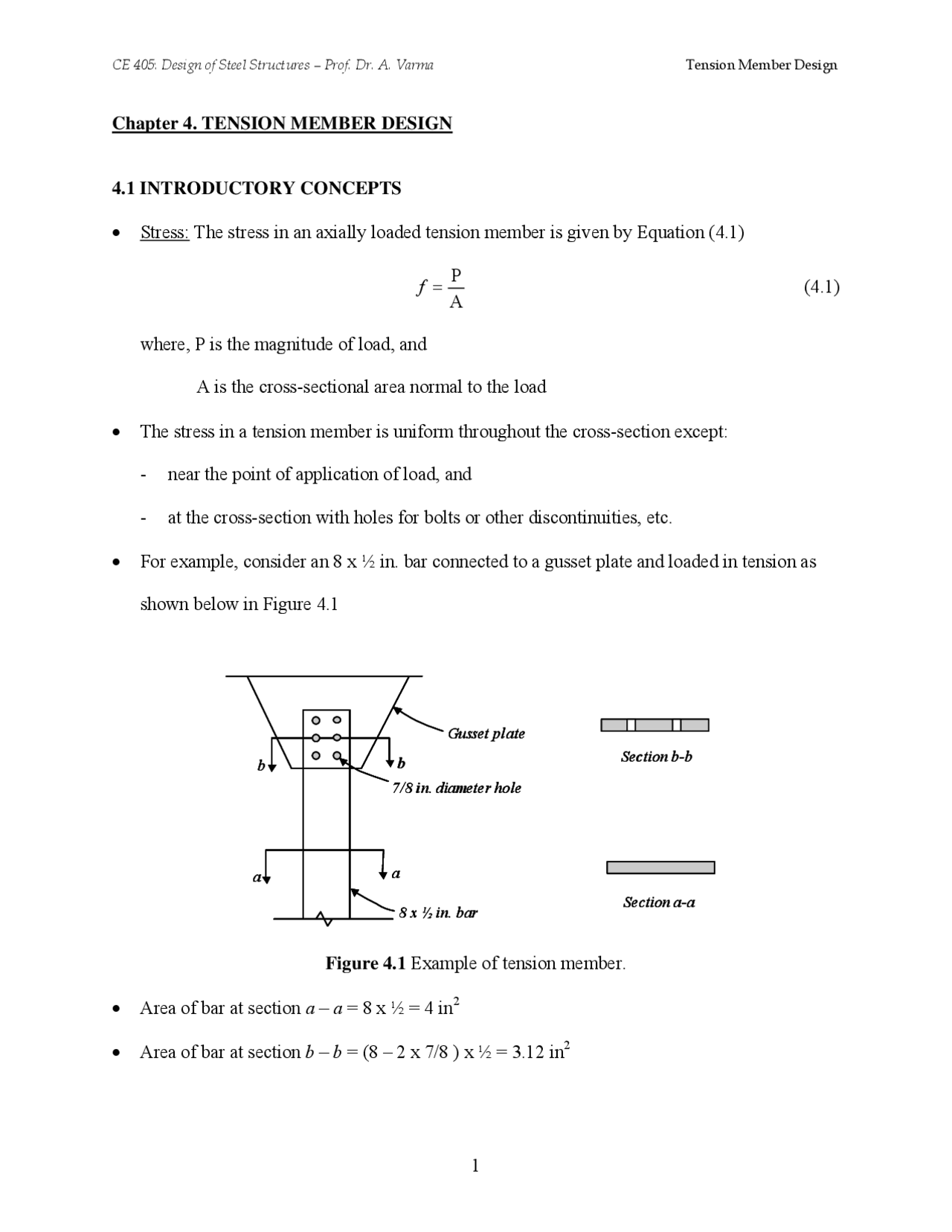 Tension Member Design - Class Notes | CE 405 | Study notes Civil ...