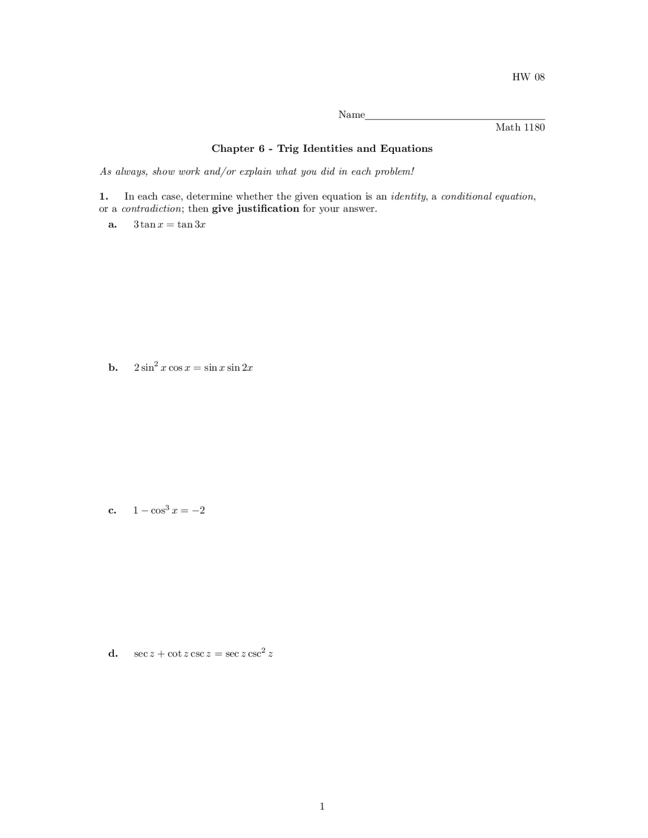 5 Questions For Assignment 6 Precalculus Mathematics Math 1180