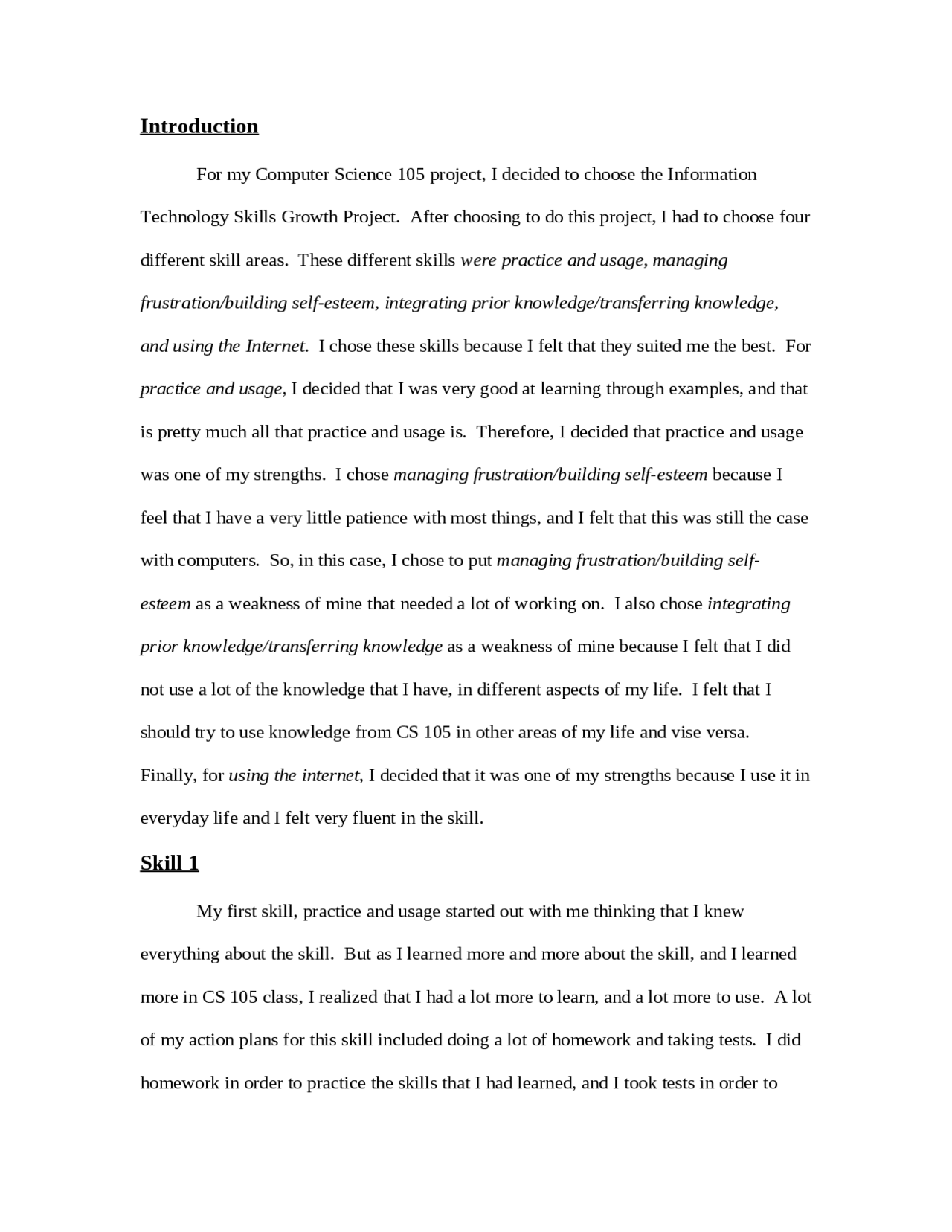 Computer Science Project Introduction To Computers Cs 1050 Docsity