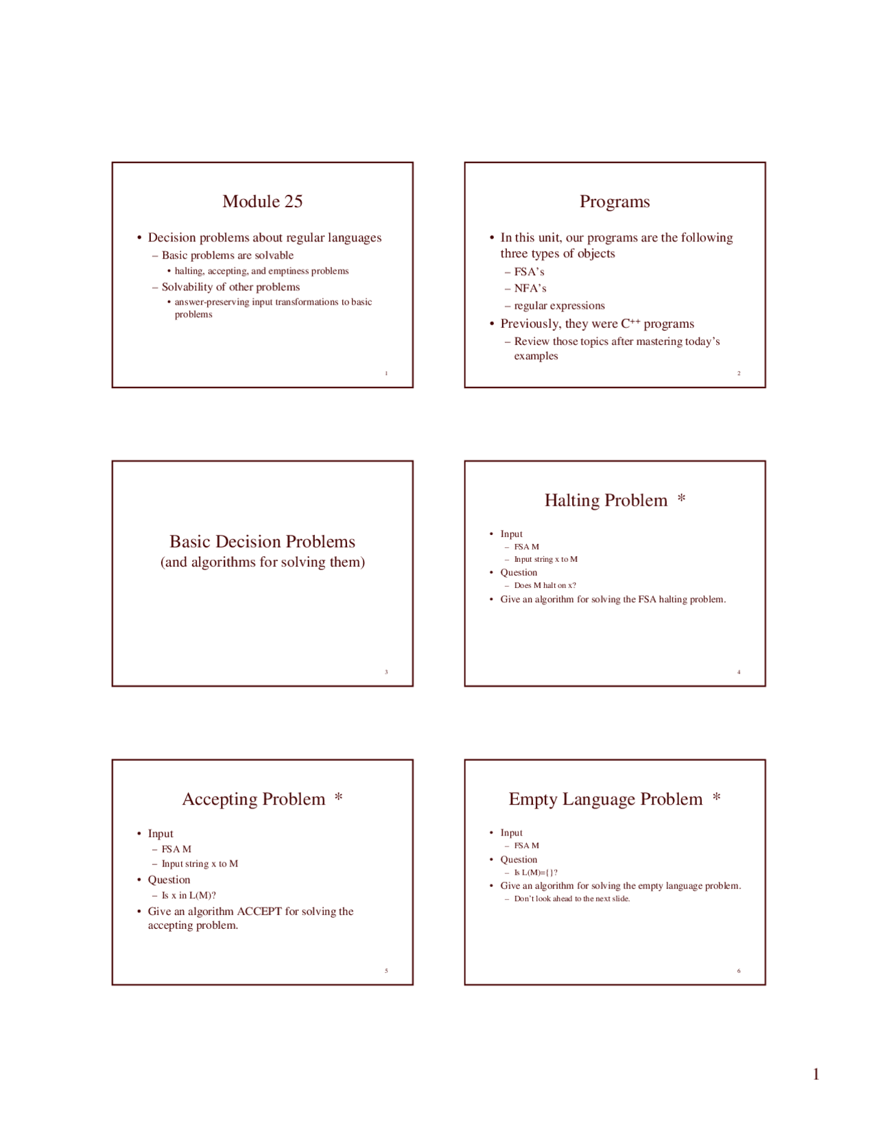 Module 25 Computability And Languages Review Sheet Cse 460 Docsity