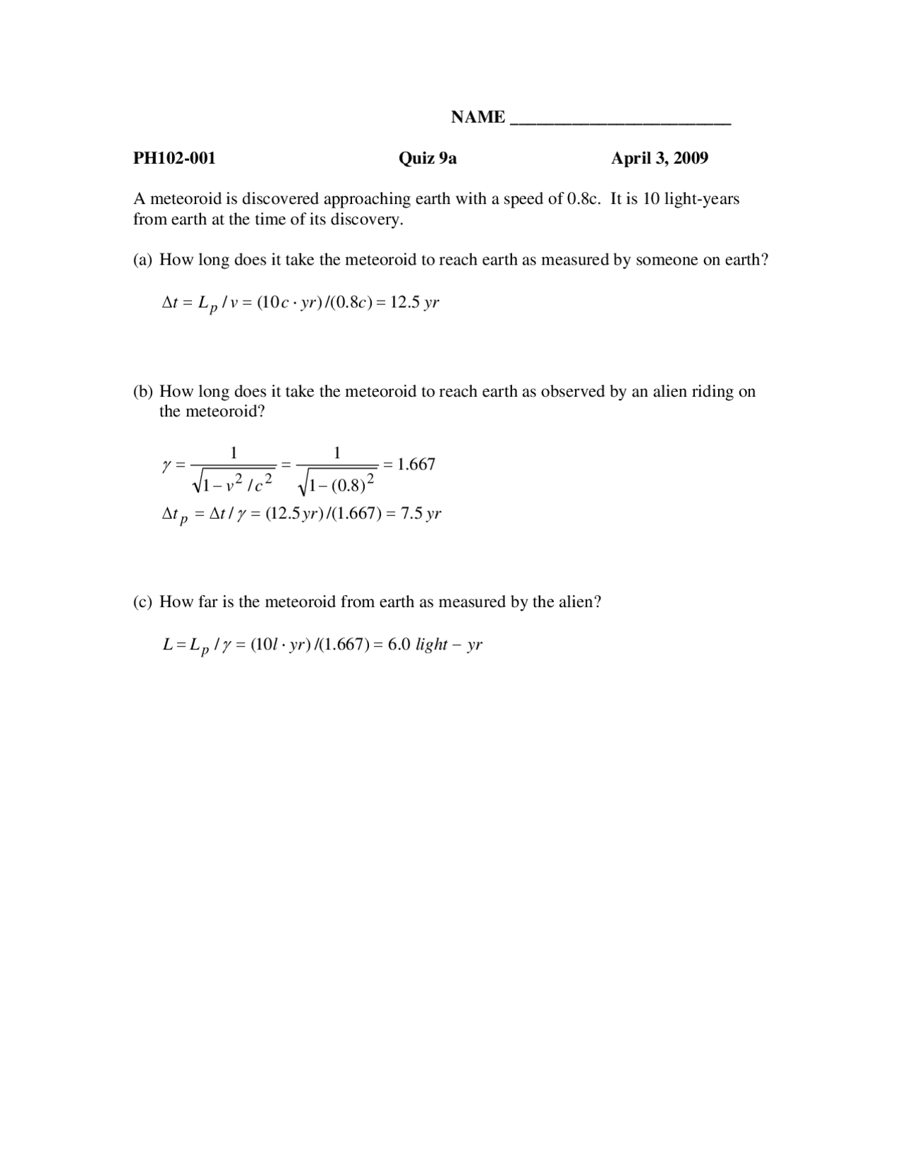 Quiz 9a With Solution For General Physics Ii Ph 102 Docsity