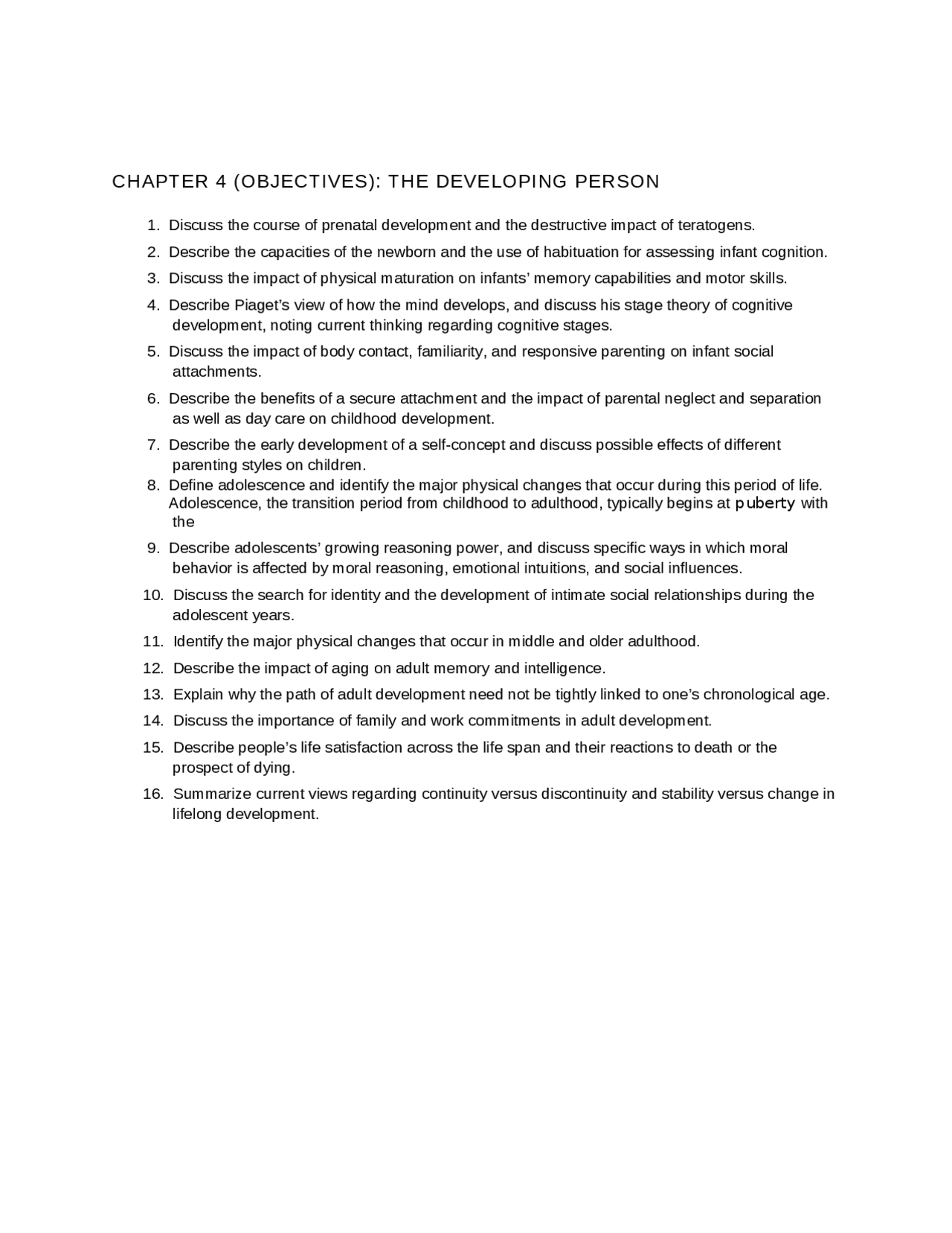 The Developing Person Introductory Psychology Psy 101 Docsity