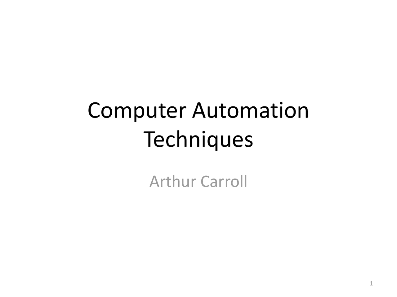 Lecture Slides On Computer Automation Techniques Etee 3285 Docsity