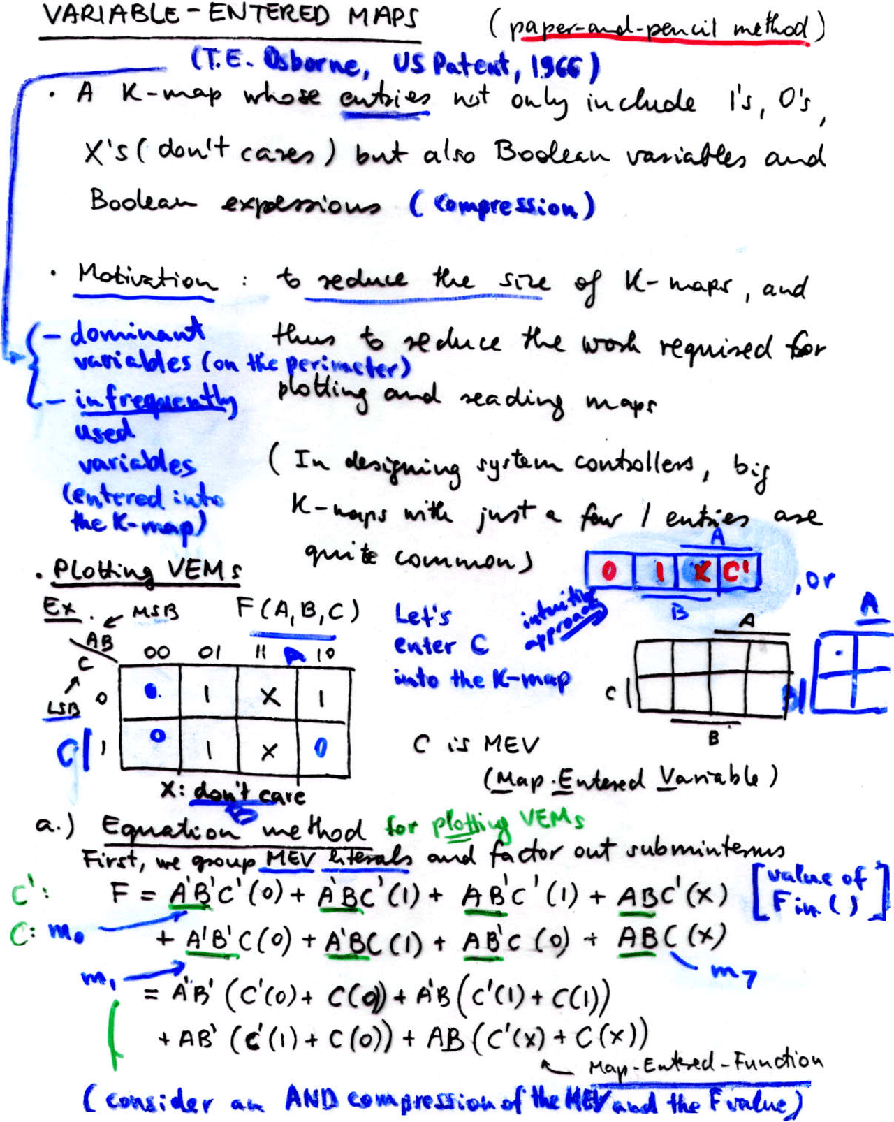 Variable - Entered Maps - Digital Design | ECE 3550 - Docsity