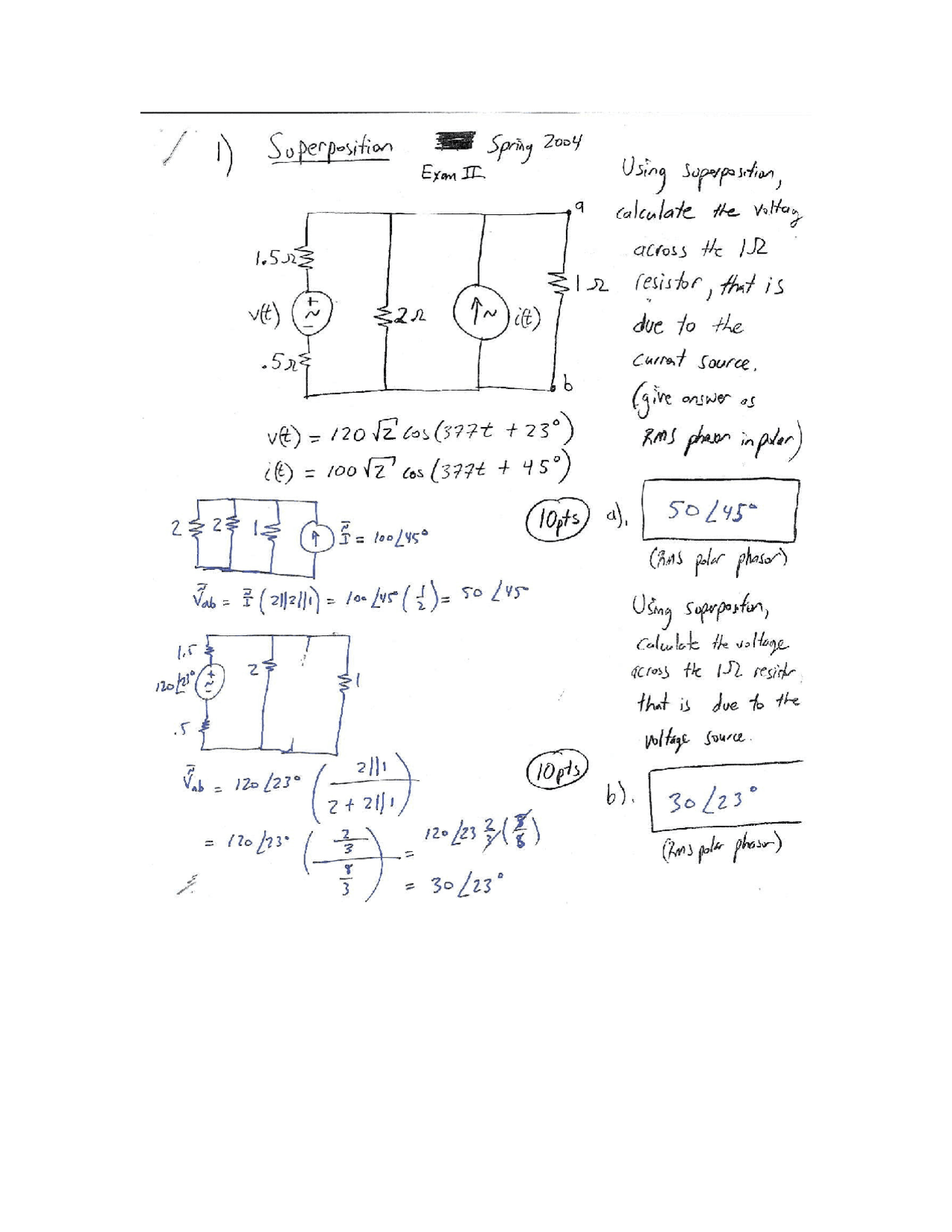 Solution Key For Exam 2 Basic Electrical Engineering E C E 307
