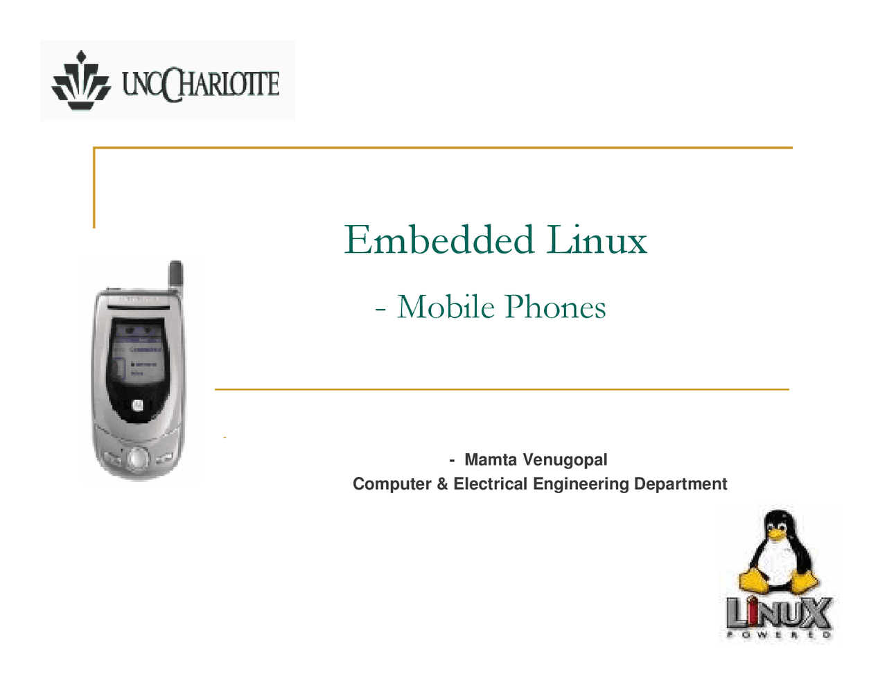 Embedded Linux Mobile Phones Lecture Slides Ecgr 6185 Docsity