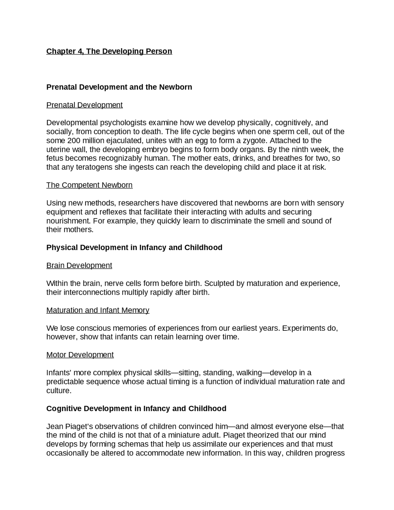 The Developing Person Personal Development And The Newborn Psy 101