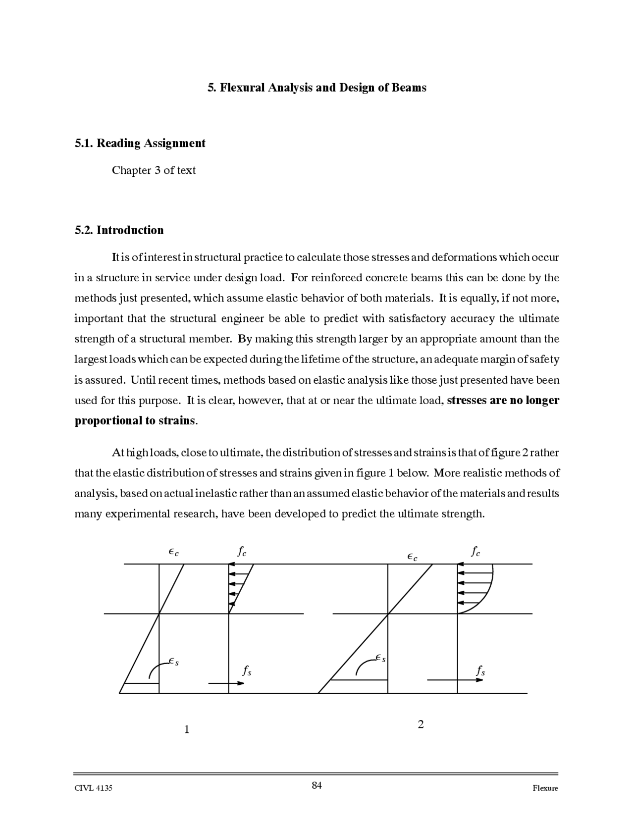 Flexural Analysis And Design Of Beams Lecture Notes Civl 4135 Docsity