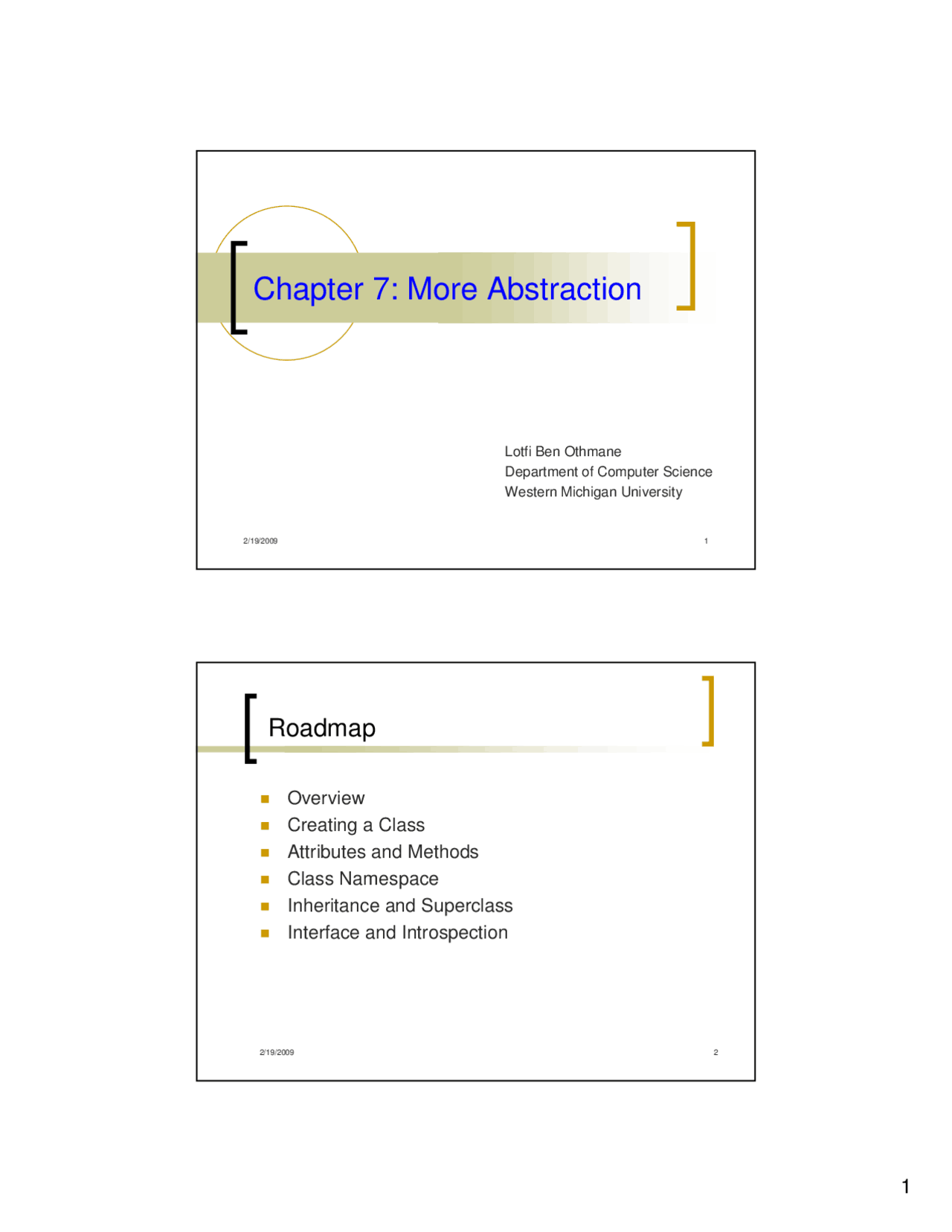 More Abstraction Lecture Slides Cs 2100 Docsity