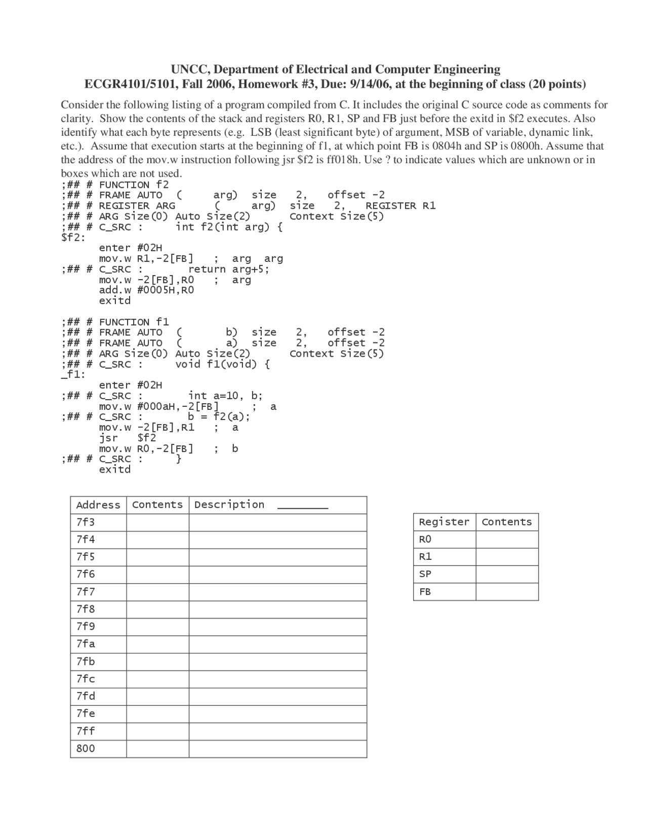Homework 3 For Embedded Systems Ecgr 4101 Docsity