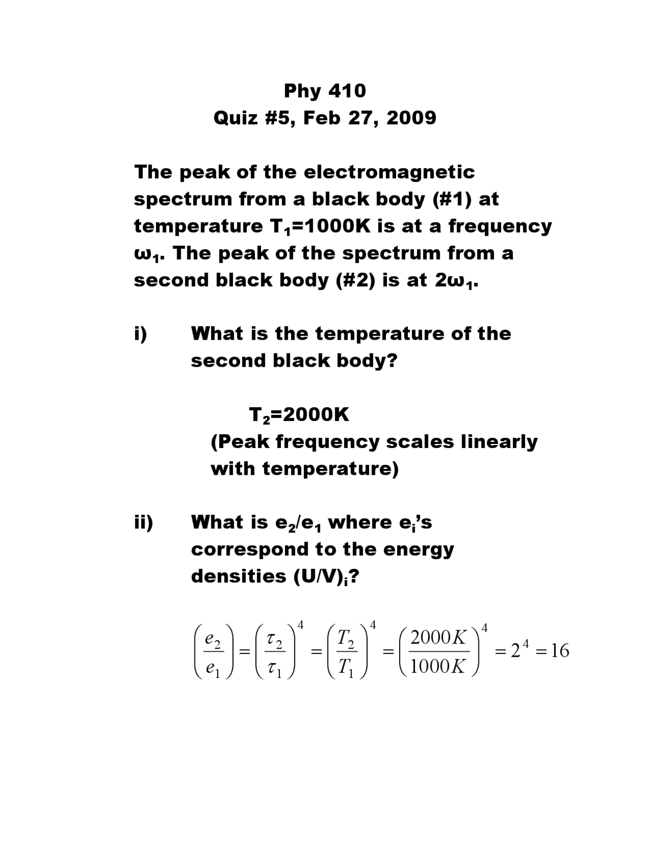 Practice Questions For Quiz 5 Thermal And Statistical Physics Phy