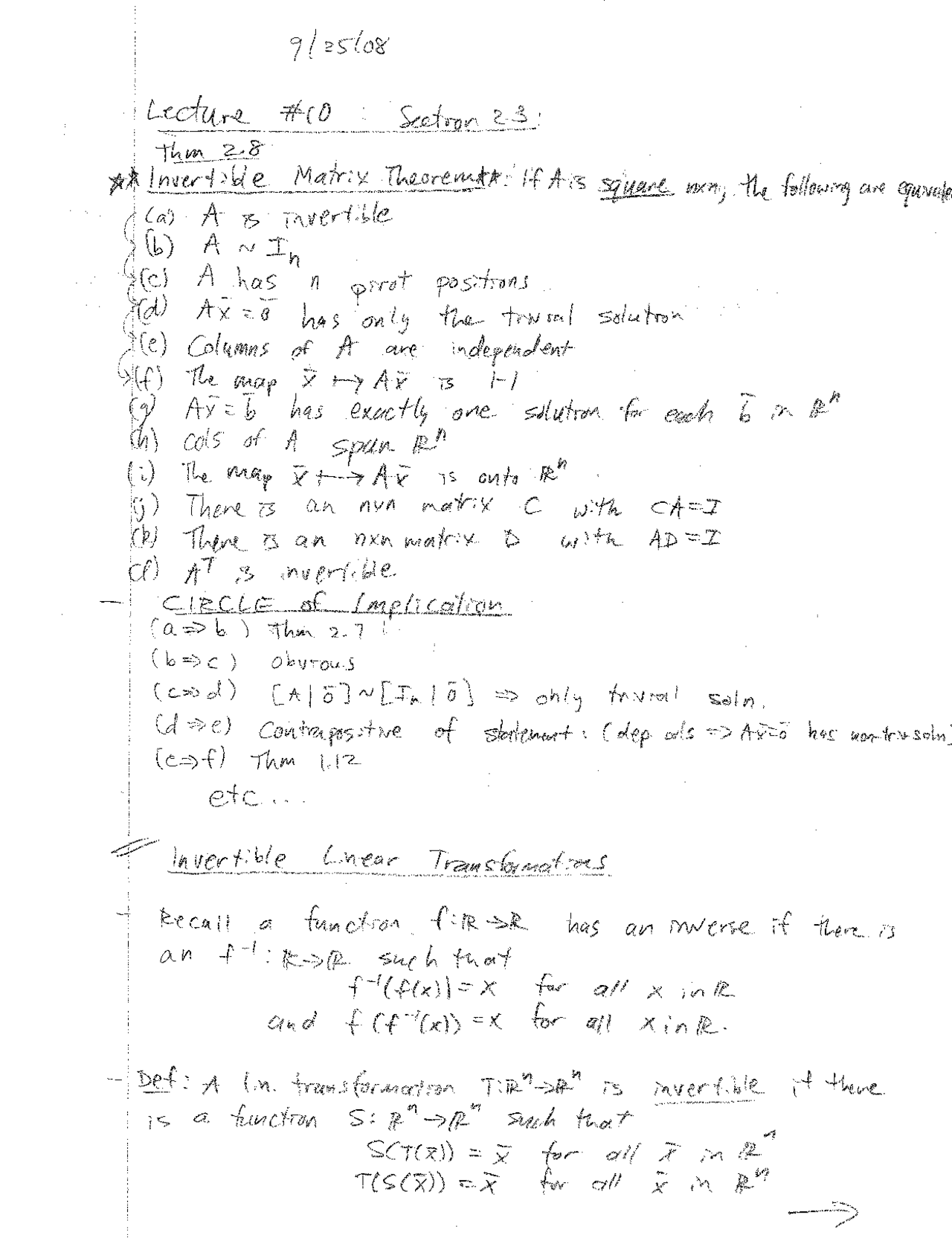 Solution Of Theorems Lecture 10 Matrices And Linear Algebra Math