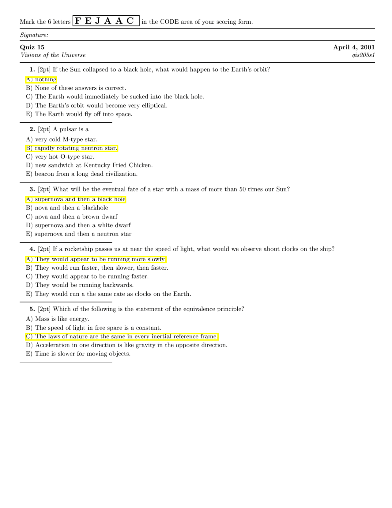 Quiz 15 For Visions Of The Universe Isp 205 Docsity