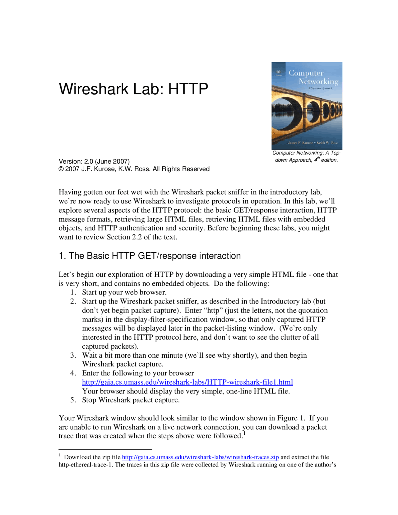 Wireshark Lab Computer Networks Cs 5550 Docsity