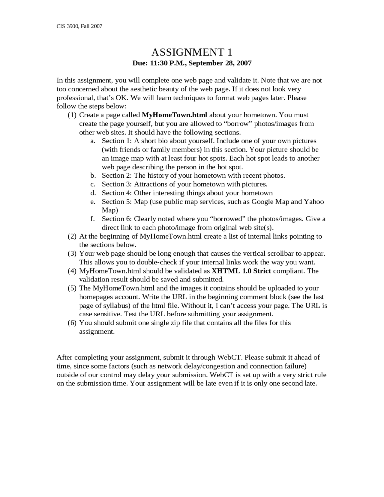 Business Web Architecture Assignment 1 Cis 3900 Docsity