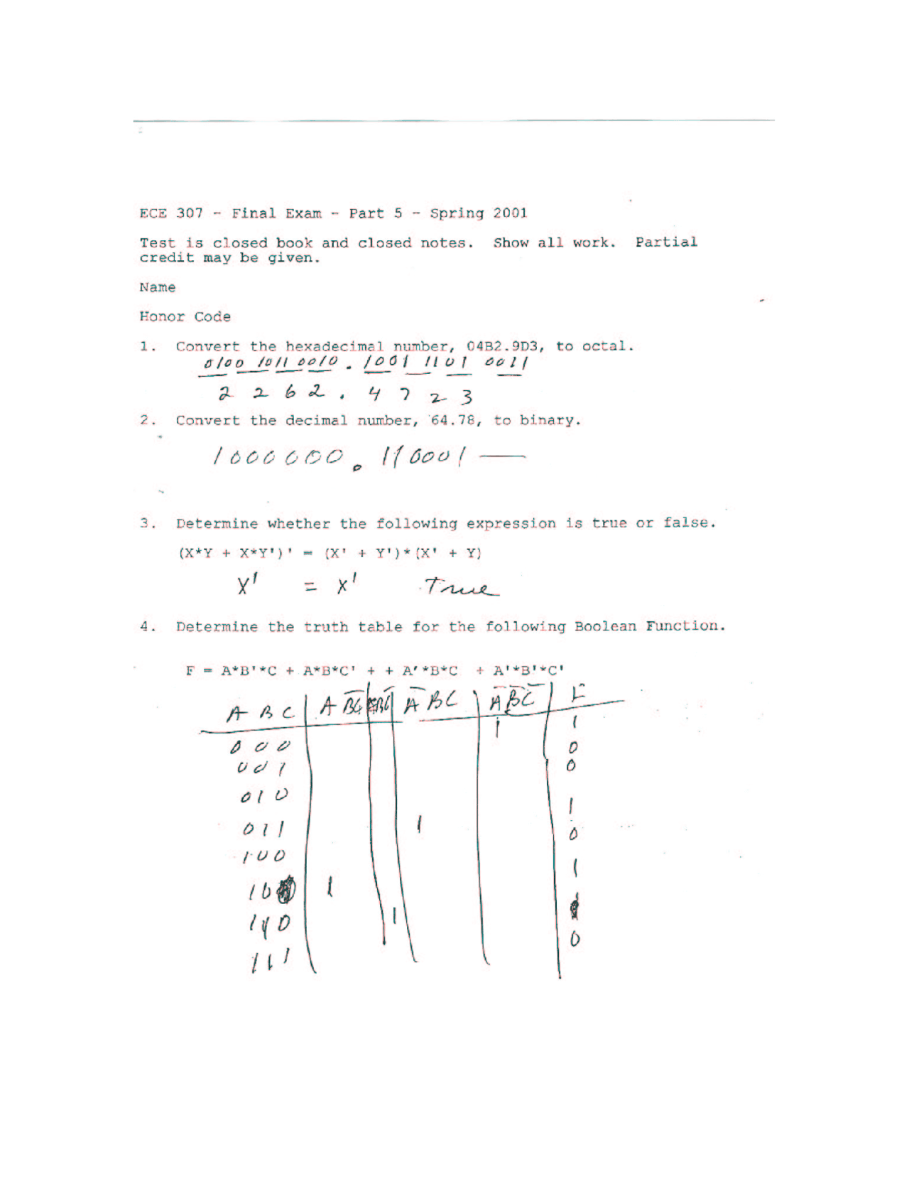 Basic Electrical Engineering - Final Exam | E C E 307 | Exams Electrical and Electronics ...