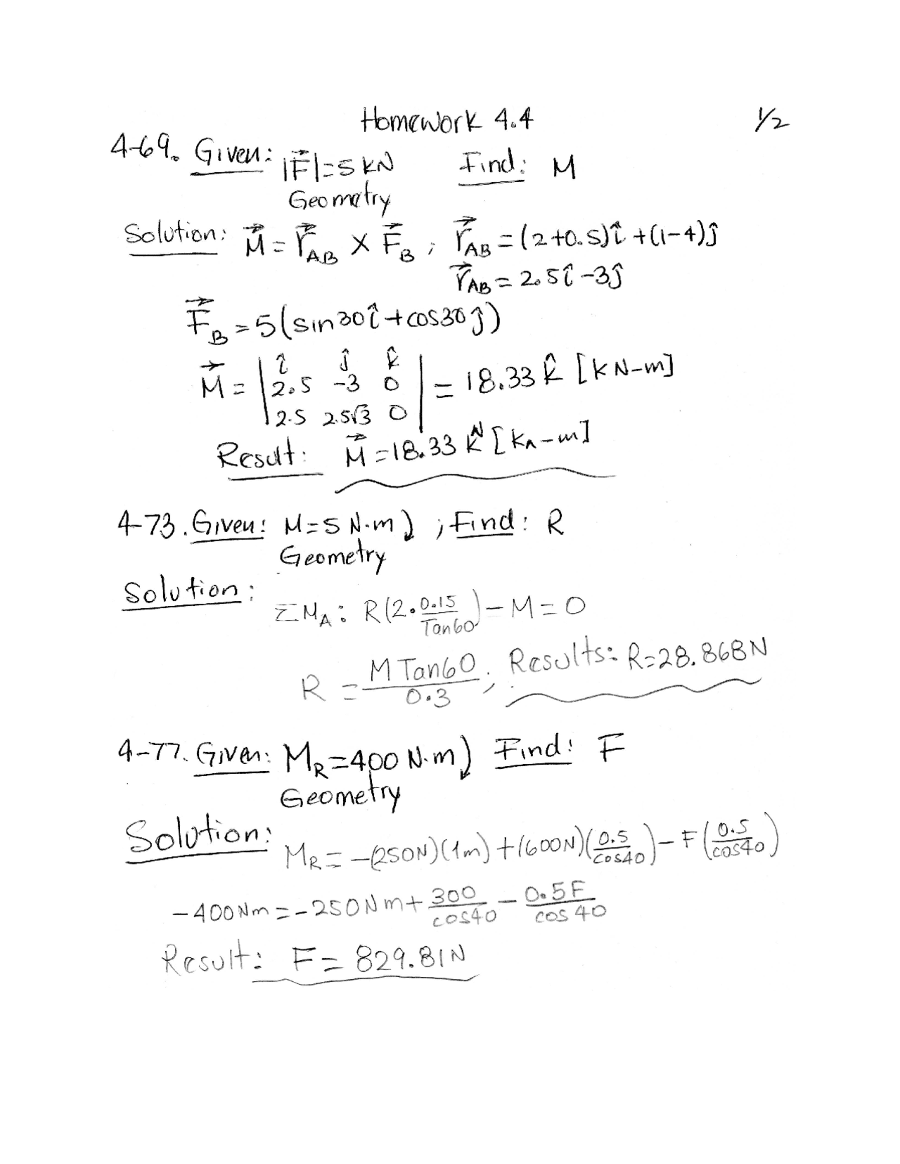 Homework 4 With Solutions Statics Me 2560 Docsity