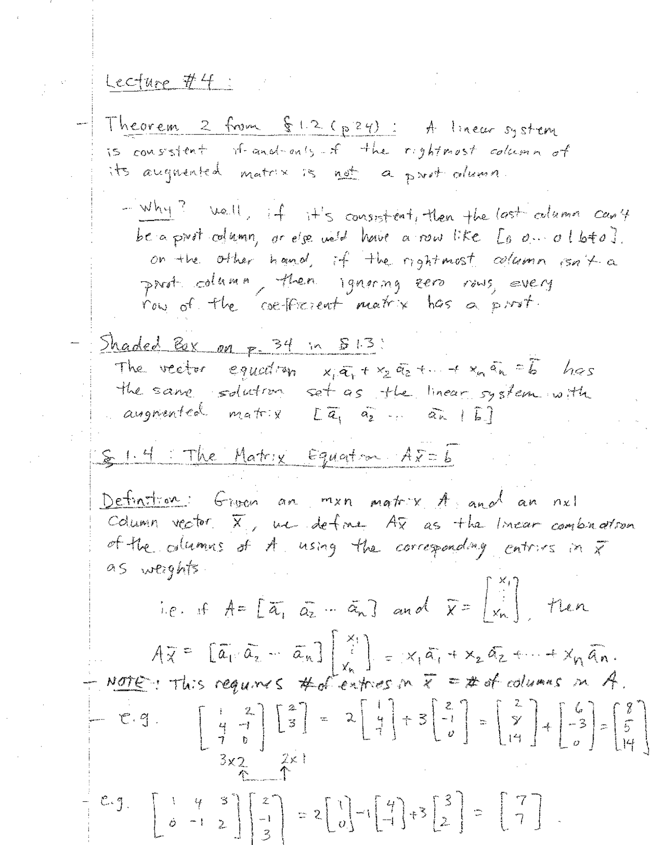 Handwritten Notes on Matrices and Linear Algebra - Theorems with Proof ...
