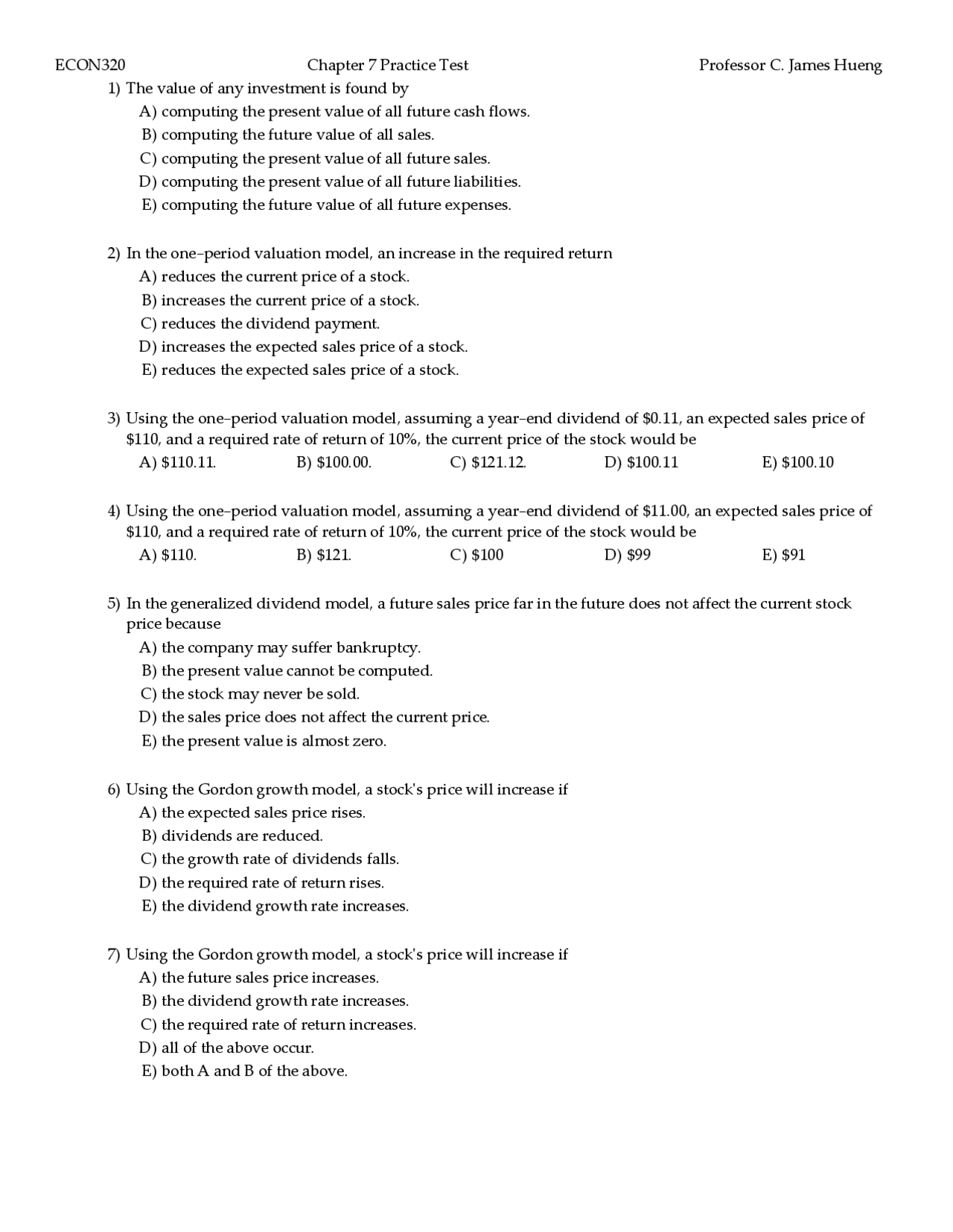 58 Mcqs With Answer For Test 7 Money And Banking Econ 3200 Docsity
