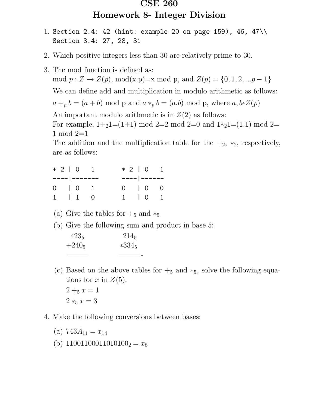 Integer Division Discrete Structures Computer Science Assignment 8 1689