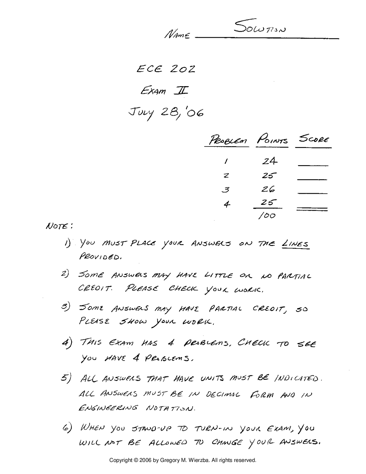 6 Solved Problems On Inspection Examination 2 Ece 202 Docsity