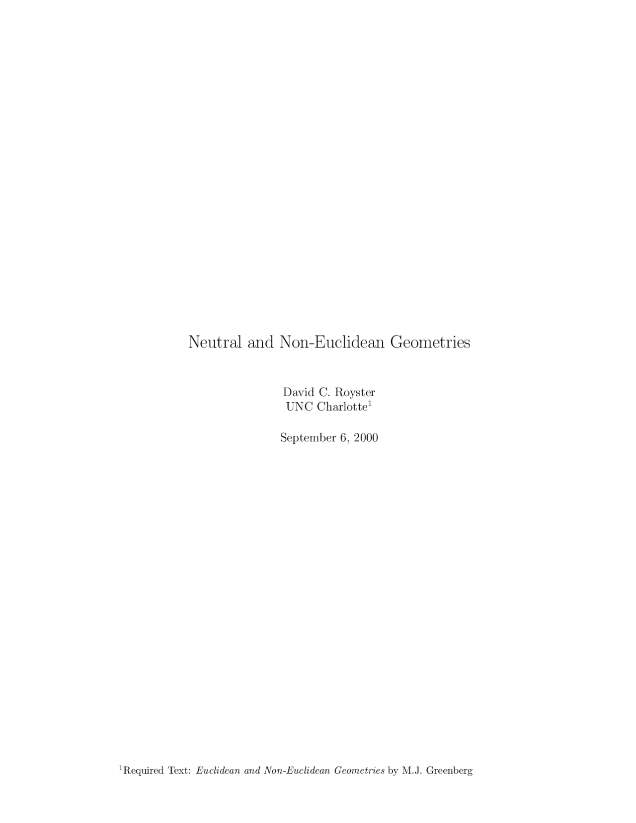 The Origins Of Geometry Lecture Notes Math 3181 Docsity