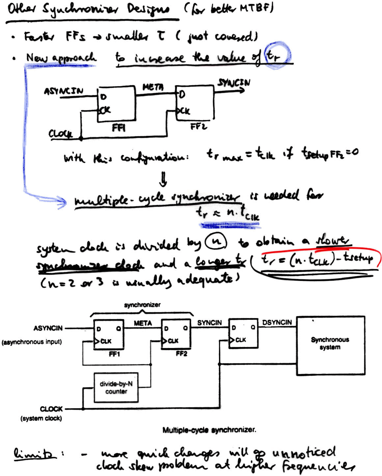 Other Synchronizer Designs Handwritten Notes Ece 3550 Docsity