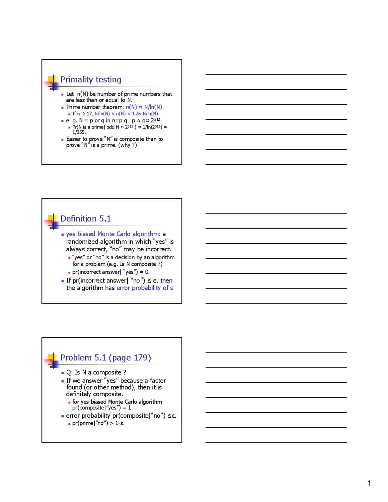 Primality Testing Lecture Slides Comp 7120 Docsity