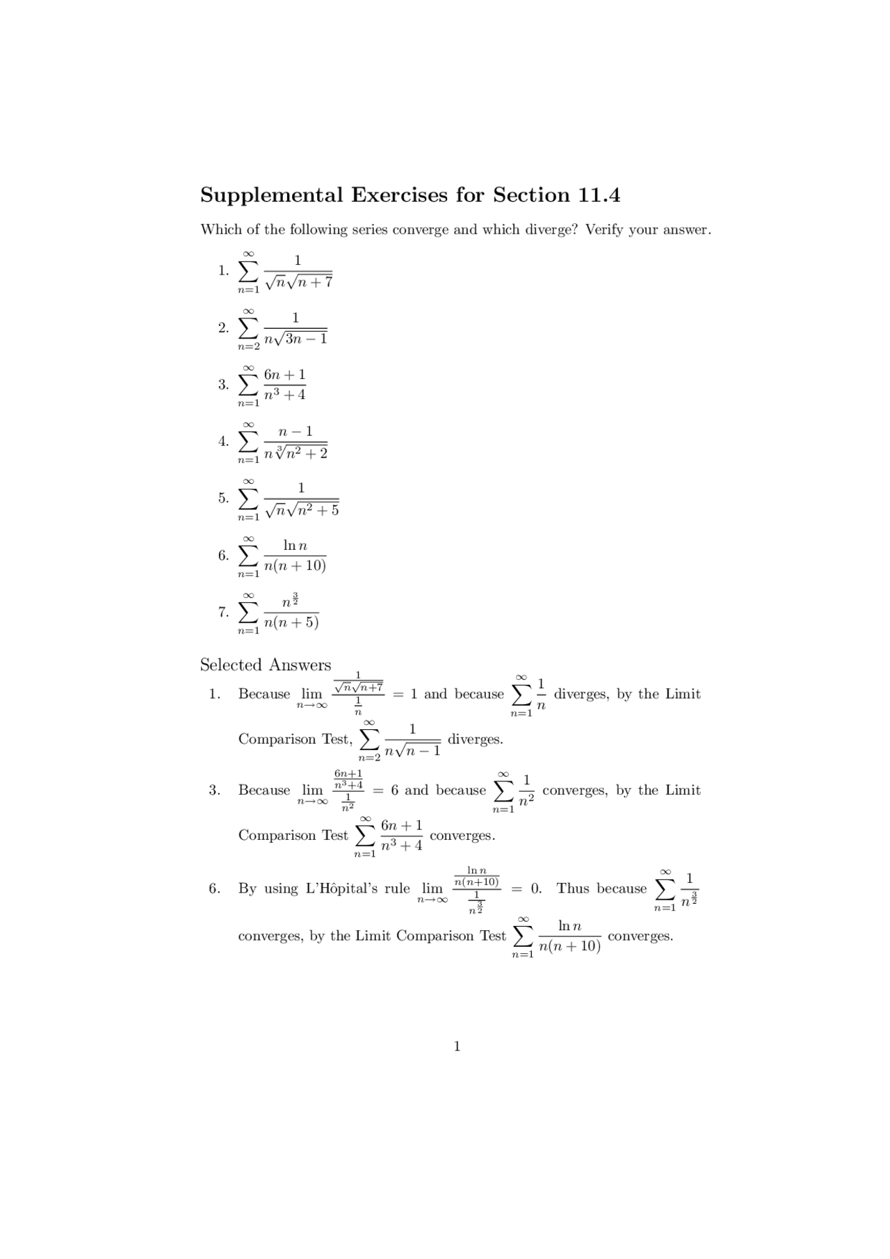 Questions with Solutions for Assignment - Calculus II | MTH 133 - Docsity