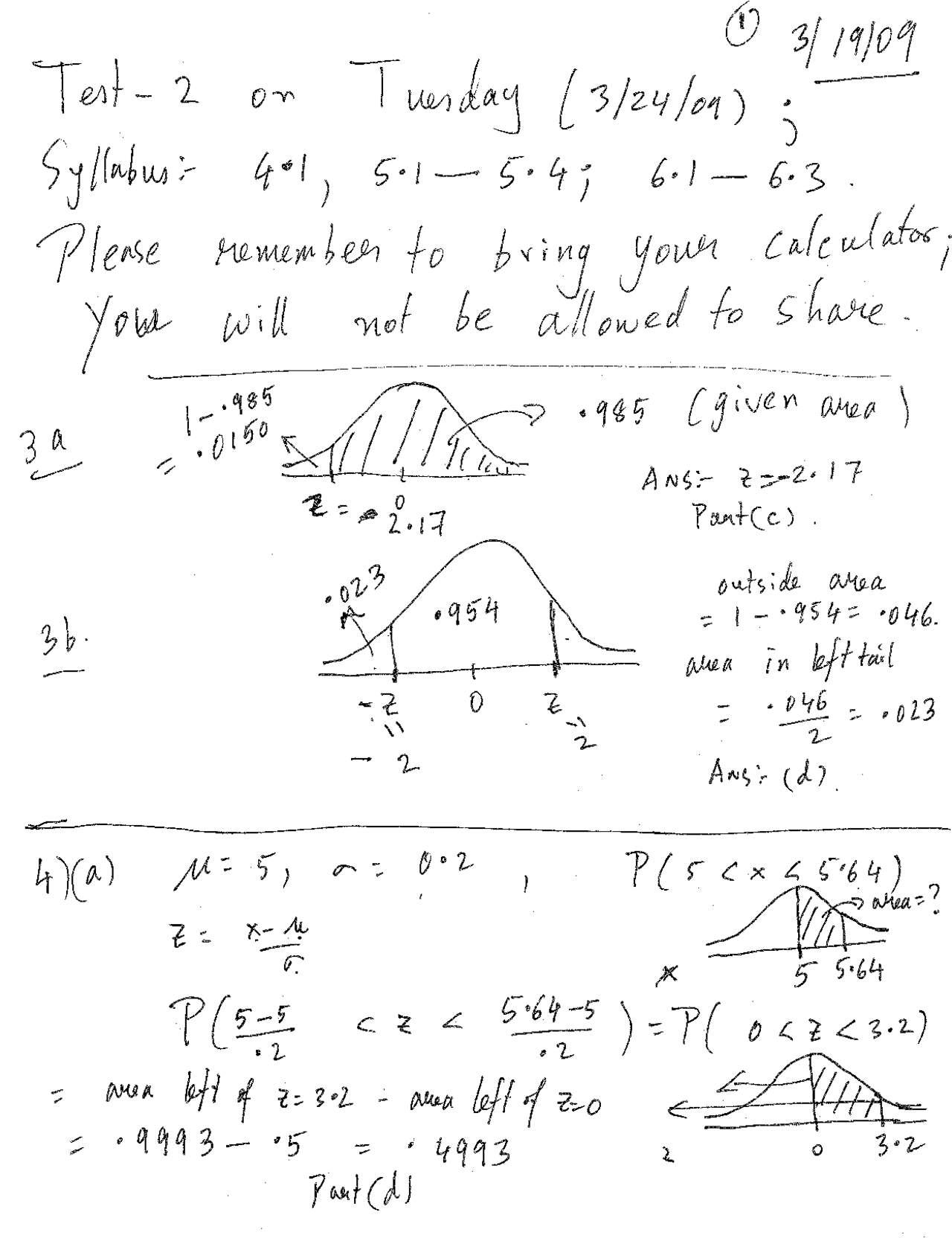 9 Handwritten Problems with Solution of Introduction to Statistics ...