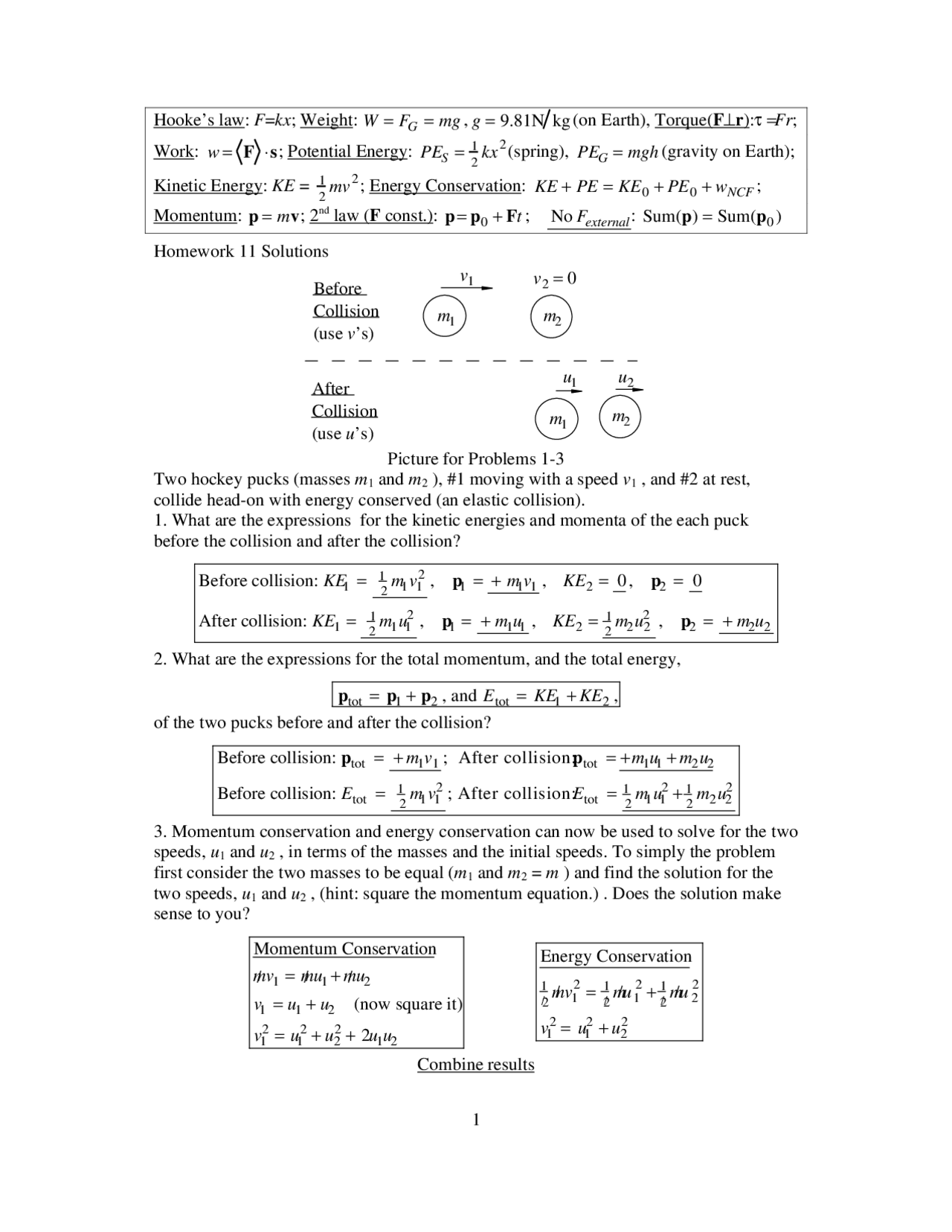 Hockey Pucks Collision: Kinetic Energy, Momentum, and Energy ...