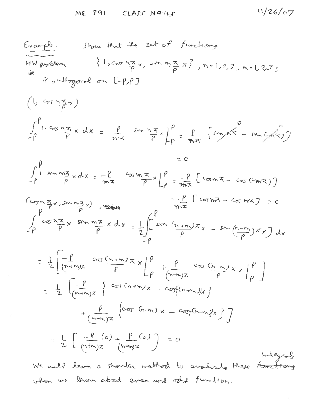 Handwritten Notes on Mechanical Engineering Analysis | ME 391 - Docsity