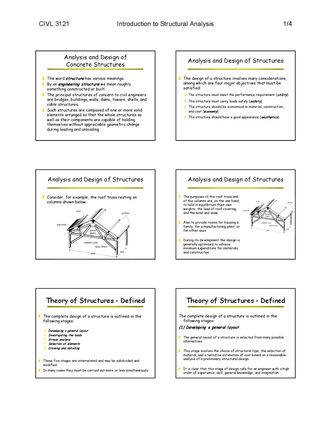 Introduction To Analysis And Design Of The Concrete Structure Civl