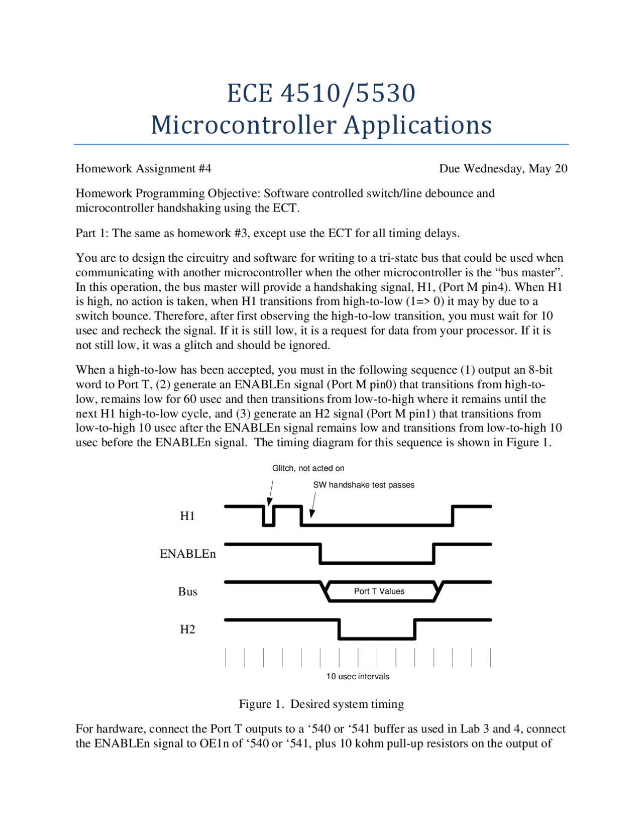 Microcontroller Applications Homework Assignment 4 Ece 4510 Docsity