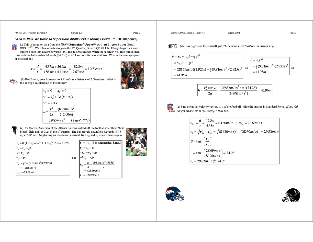 Physics Exam 1 (Spring 2004) - Problem Solving in Physics | Exams ...