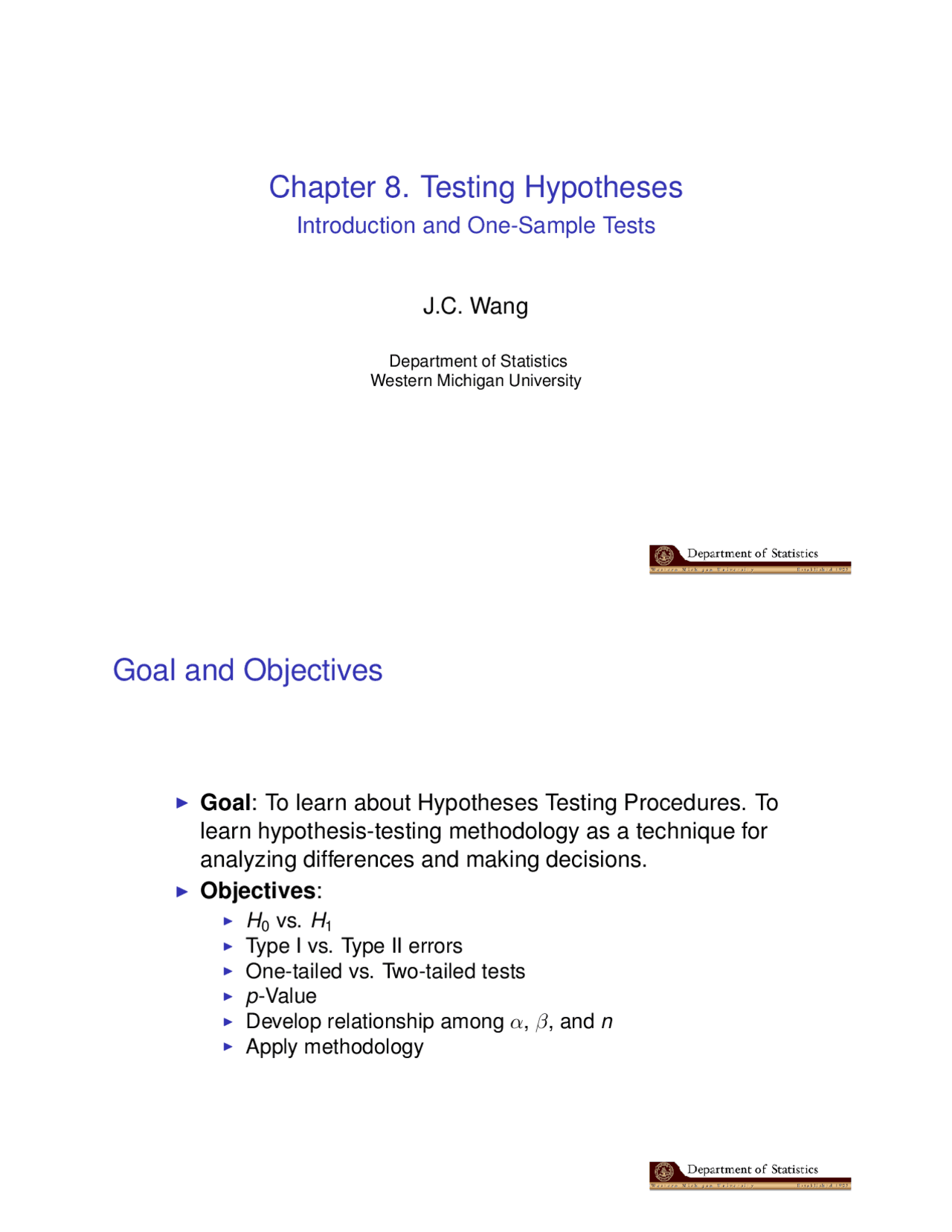 One Sample Tests - Testing Hypotheses - Business Statistics | STAT 2160 ...