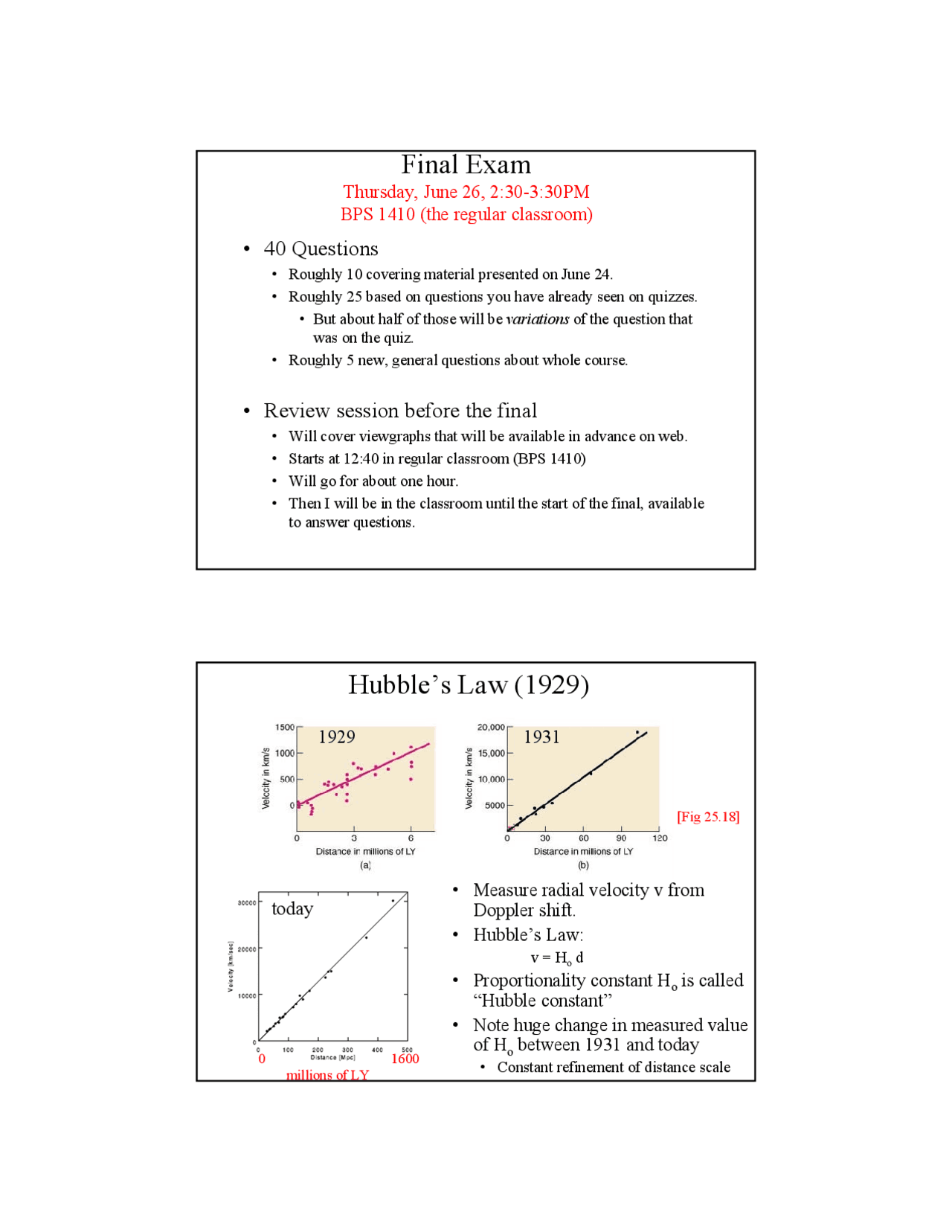 Hubbles Law The Cosmic Distance Ladder Lecture Slides Isp 205